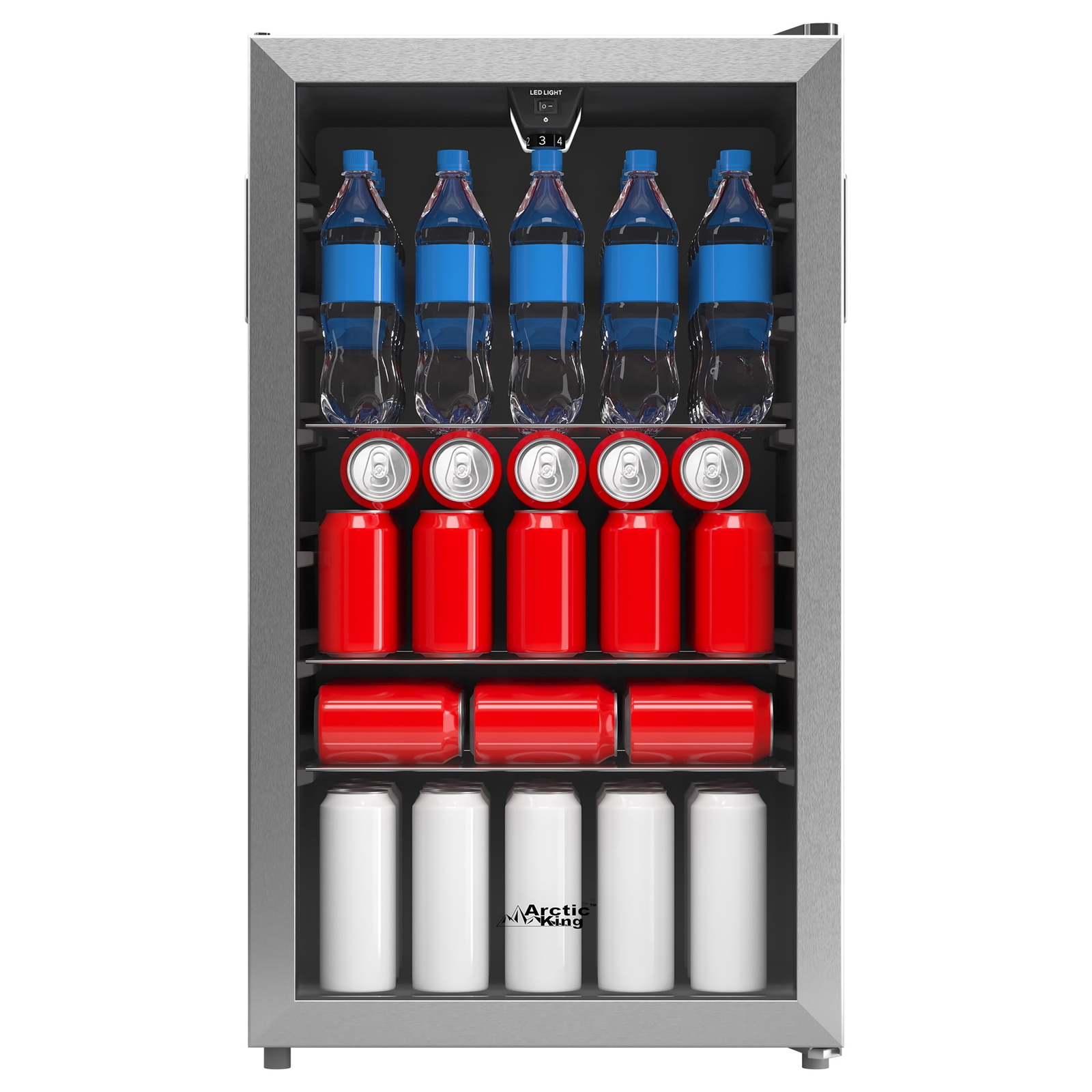 Arctic King 115-Can Beverage Fridge & Cooler, Stainless