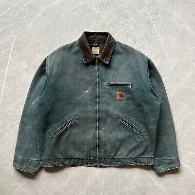 VTG CARHARTT J43 HTG DETROIT JACKET XL FADED TEAL PAINTER VTG CARHARTT J43 HTG DETROIT JACKET XL FADED TEAL PAINTER