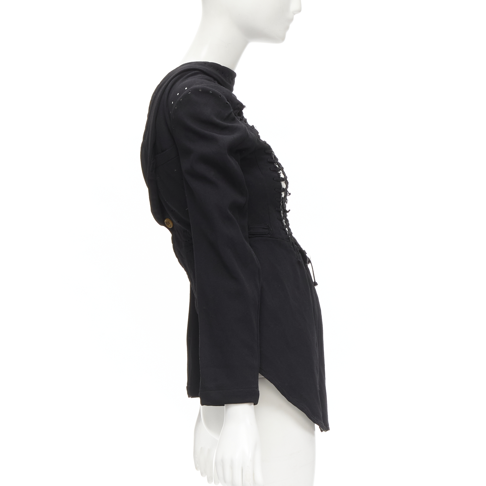 COMME DES GARCONS 2004 Runway black lace eyelet 2-way COMME DES GARCONS 2004 Runway black lace eyelet 2-way