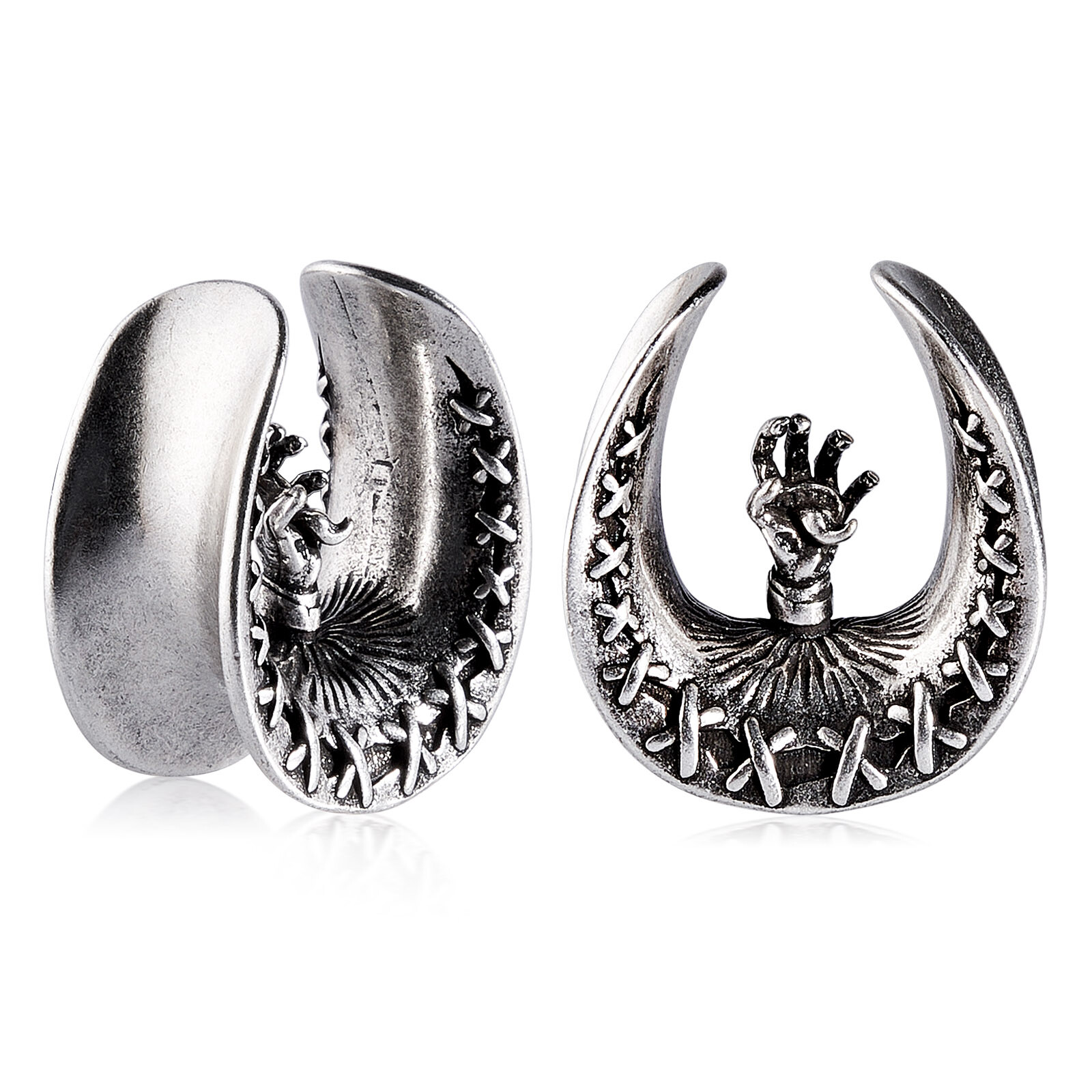 Stainless Steel Saddle Ear Spreader Tunnels Plugs Earlets Ear Gauges ...