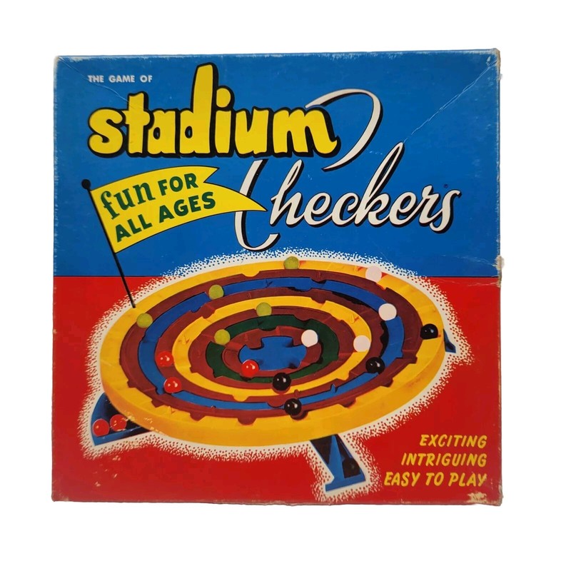 Stadium Checkers (1952) Board Game – Board Game Guys