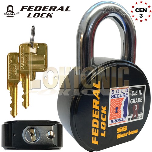 Federal FD900S Sold Secure Bronze CEN 3 Super Heavy Duty Solid Steel Padlocks - Loktonic