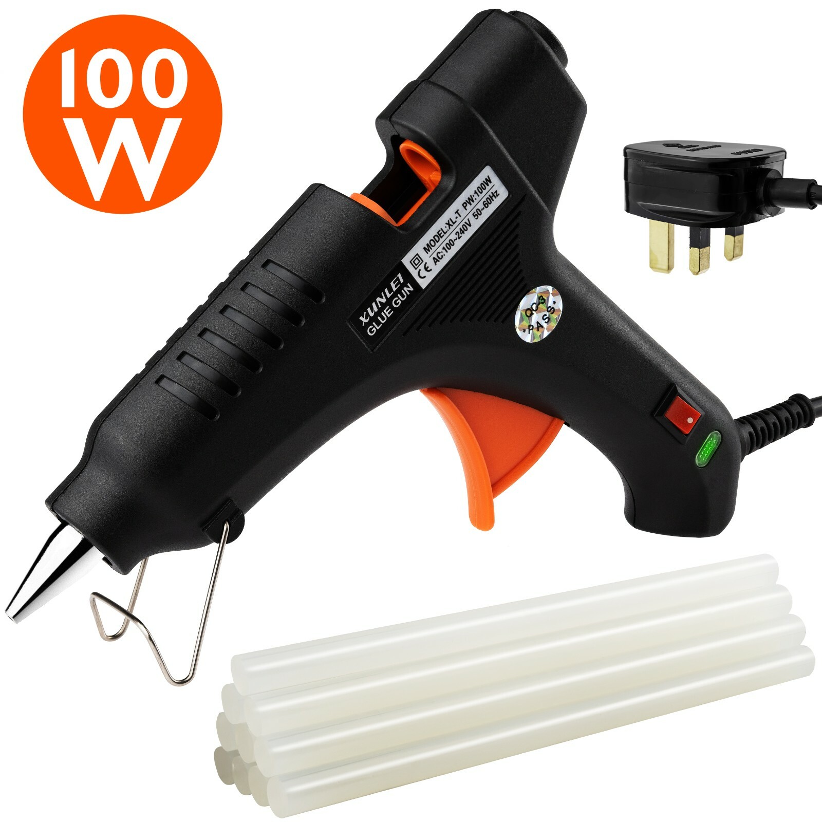 Hot Melt Glue Gun 100w with Sticks 11mm x 200mm Professional Art Craft UK Plug eBay