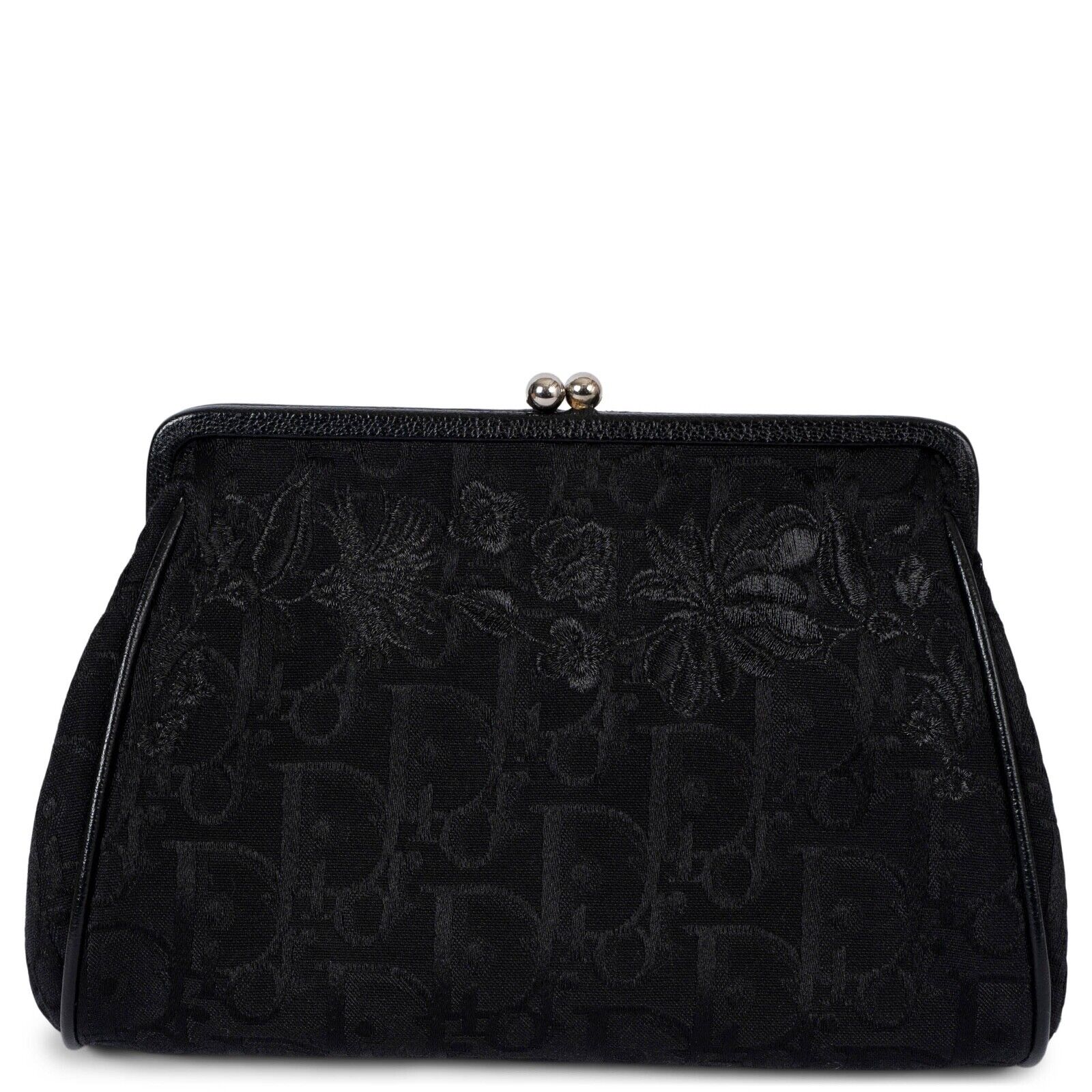 70231 auth CHRISTIAN DIOR black 2005 FLORAL OBLIQUE CANVAS 70231 auth CHRISTIAN DIOR black 2005 FLORAL OBLIQUE CANVAS