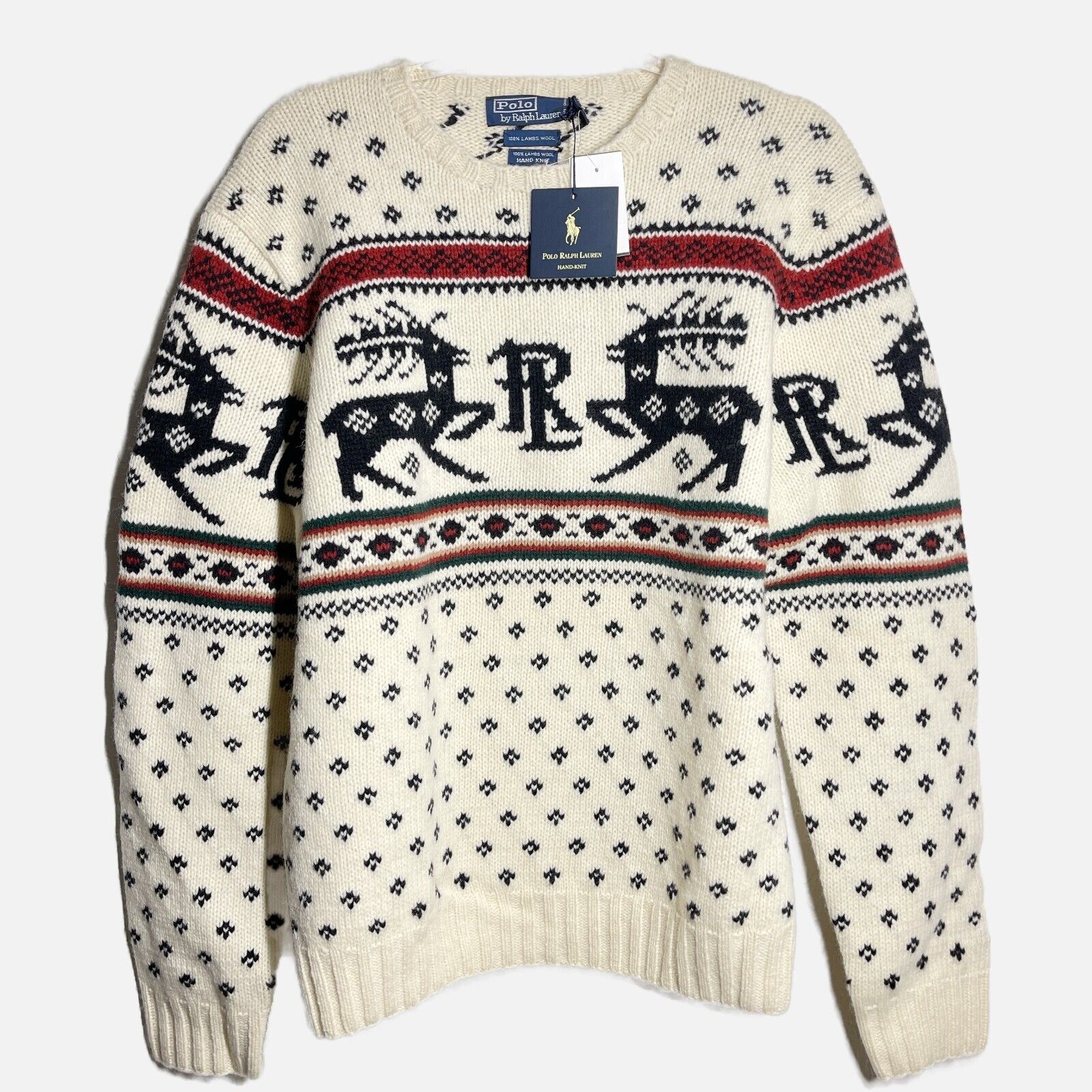 NWT Vtg 90s Polo Ralph Lauren Sweater Hand Knit 100% Lambs NWT Vtg 90s Polo Ralph Lauren Sweater Hand Knit 100% Lambs