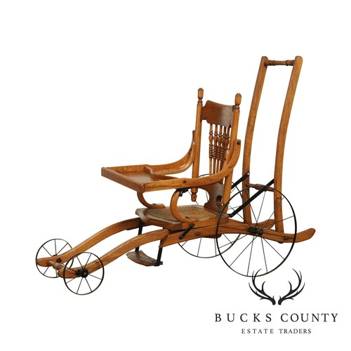 Antique Victorian Convertible High Chair Stroller