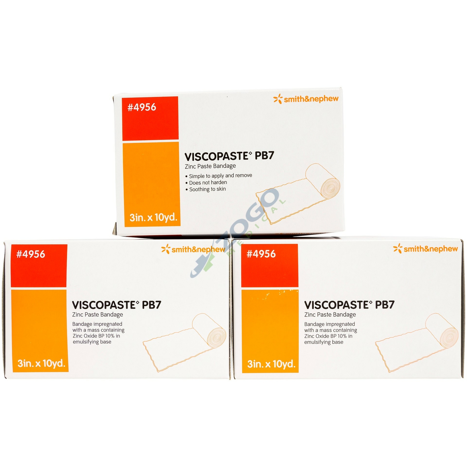 Smith & Nephew 4956 Viscopaste PB7 Zinc Paste Bandage 3" x 10 Yards ...