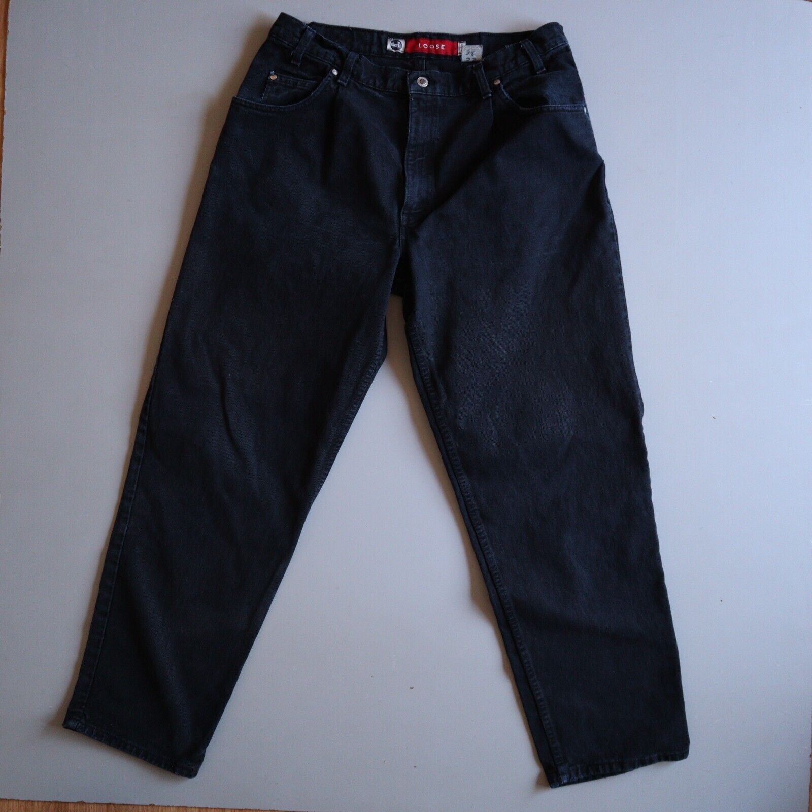 Vtg LEVI'S SilverTab Loose Black Denim Jeans 38x32 Measure Vtg LEVI'S SilverTab Loose Black Denim Jeans 38x32 Measure