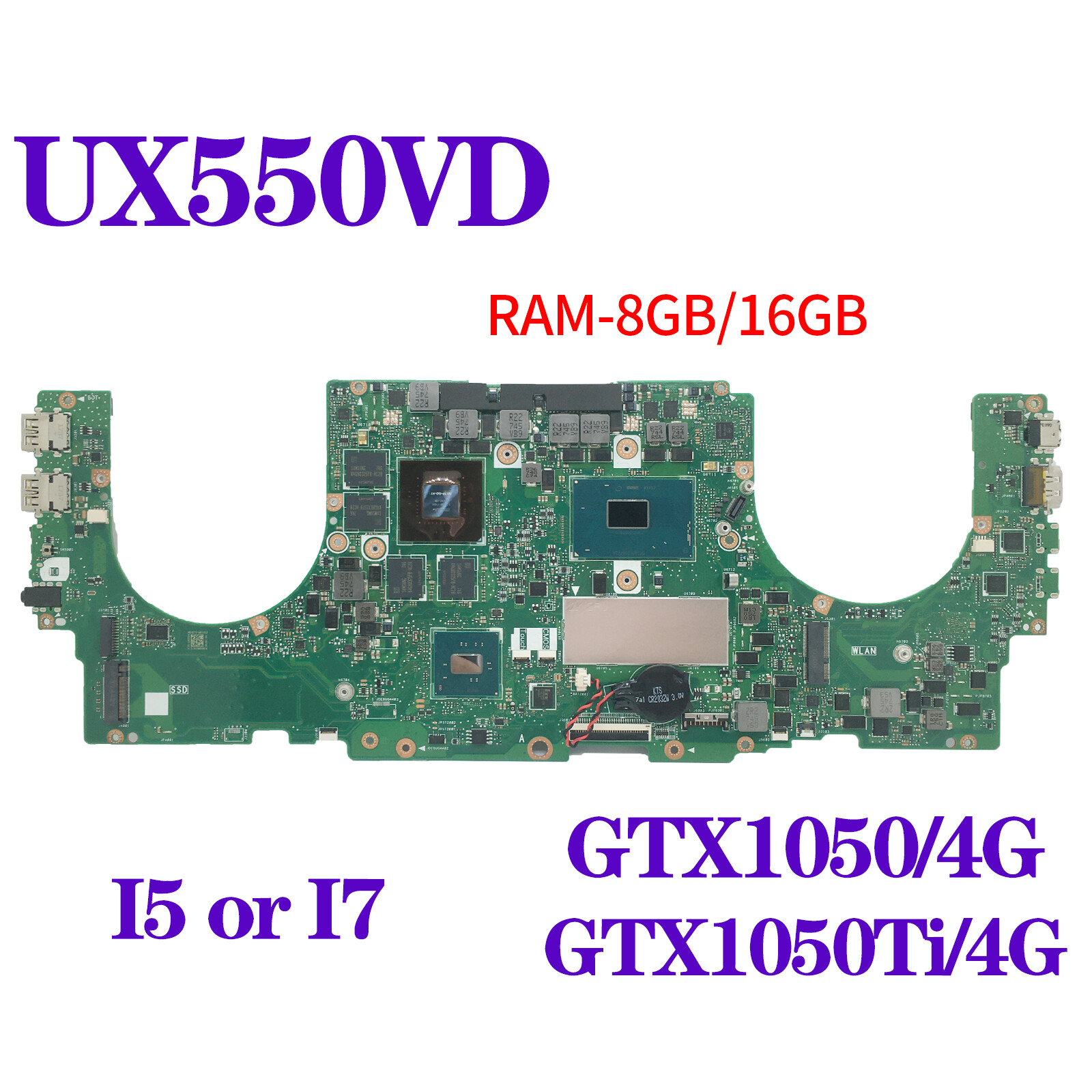 For ASUS ZenBook Pro UX550V VD VE Motherboard I5-7300H I7 For ASUS ZenBook Pro UX550V VD VE Motherboard I5-7300H I7