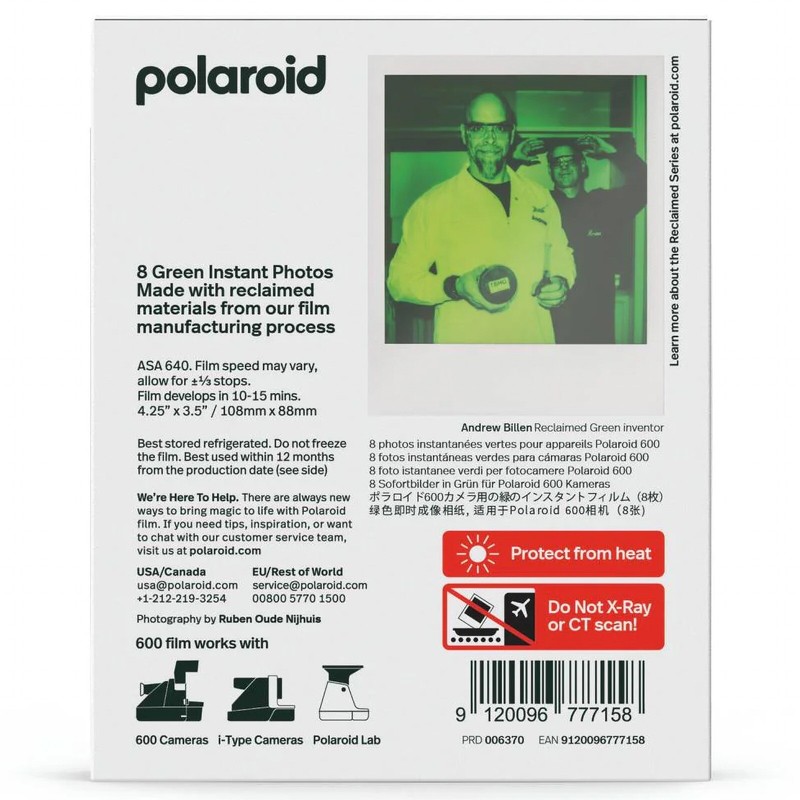 New Sealed Polaroid Green 600 Film Reclaimed Series for 600 & I-Type ...