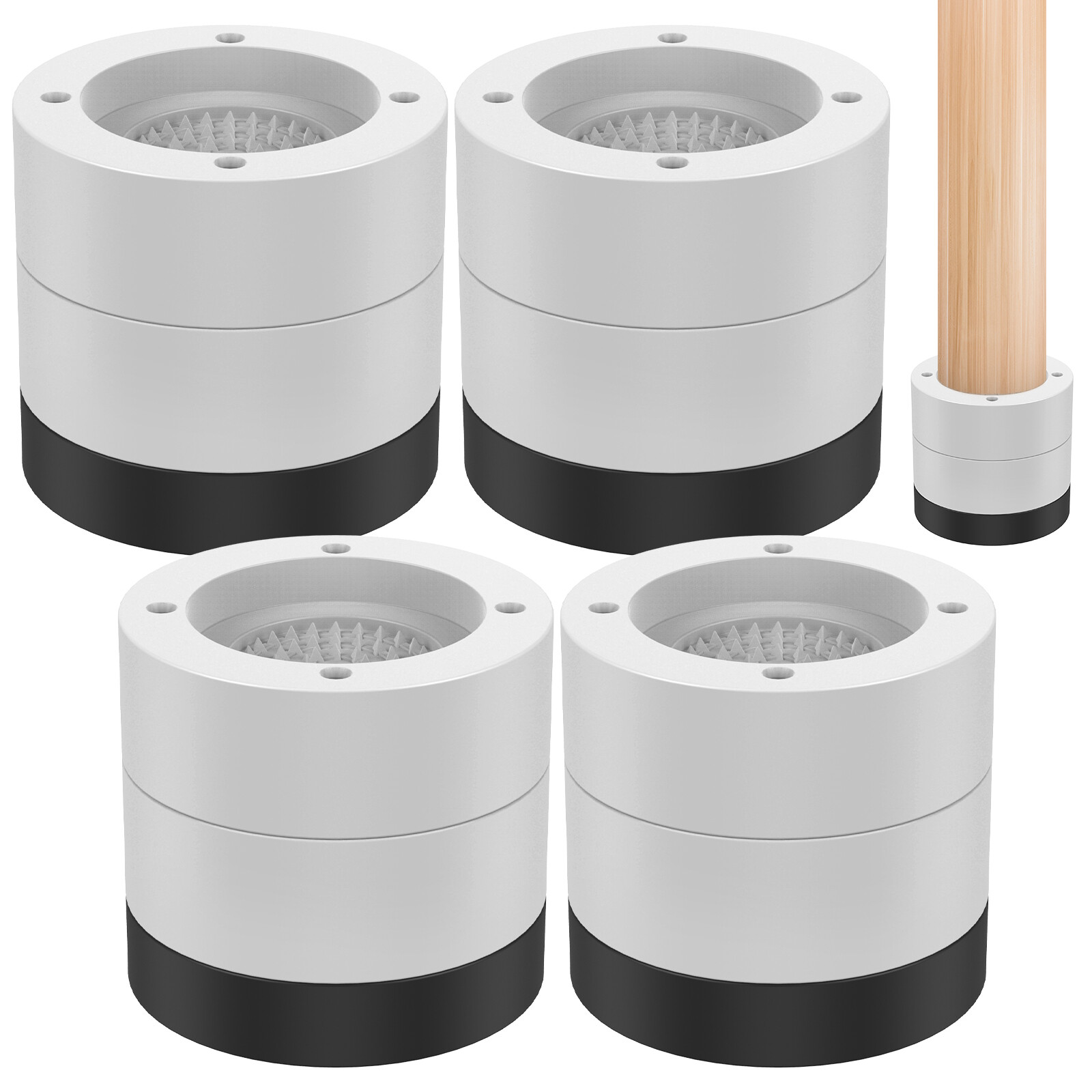 4Pcs Heavy Duty Bed Chair Risers Feet Leg Lift Furniture Extra Raisers ...