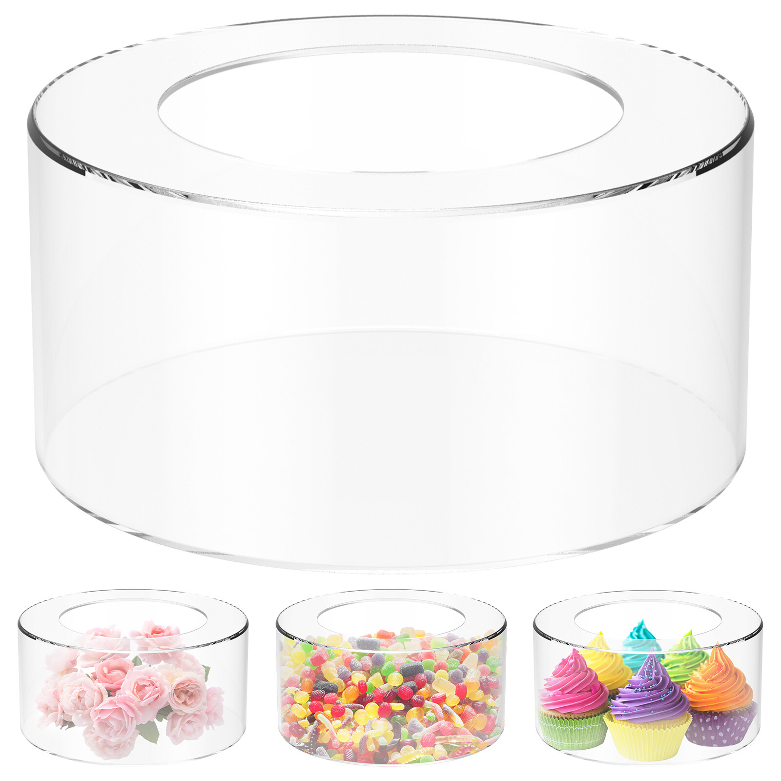 Acrylic Fillable Cake Stand Clear Cake Riser Cylinder Cupcake Stand ...
