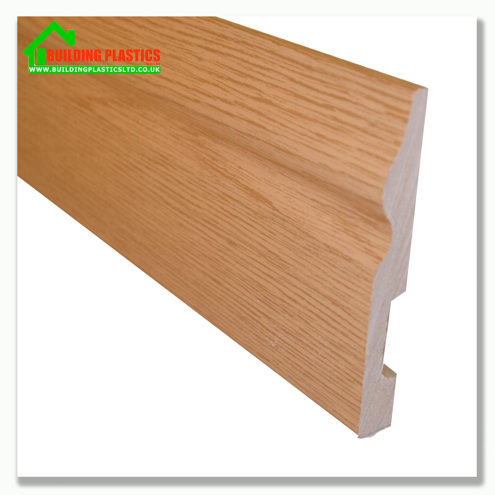 PLASTIC OGEE SKIRTING BOARD | OAK EFFECT PLASTIC | 100mm x 2.9m LENGTH ...