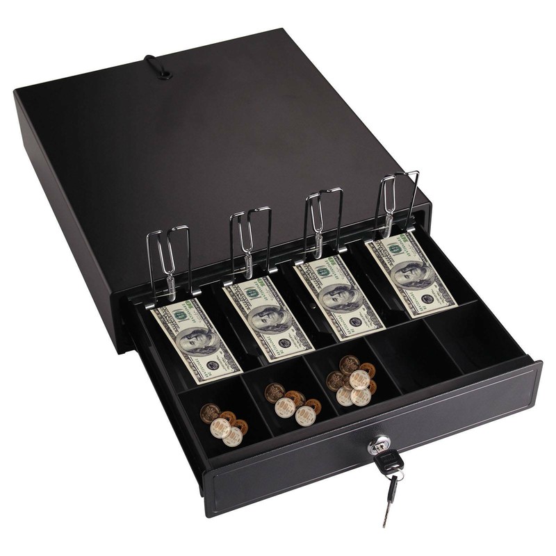 Cash Register Till Drawer Money 4 Bills 5 Coins Removable Tray Safe Key ...