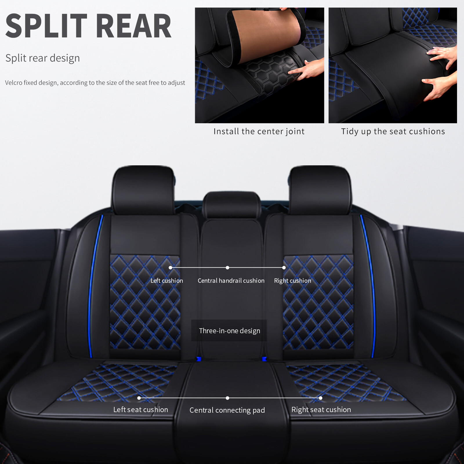 For Honda Accord 2/5 Car Seat Cover Full Set Front + Rear Cushion PU ...