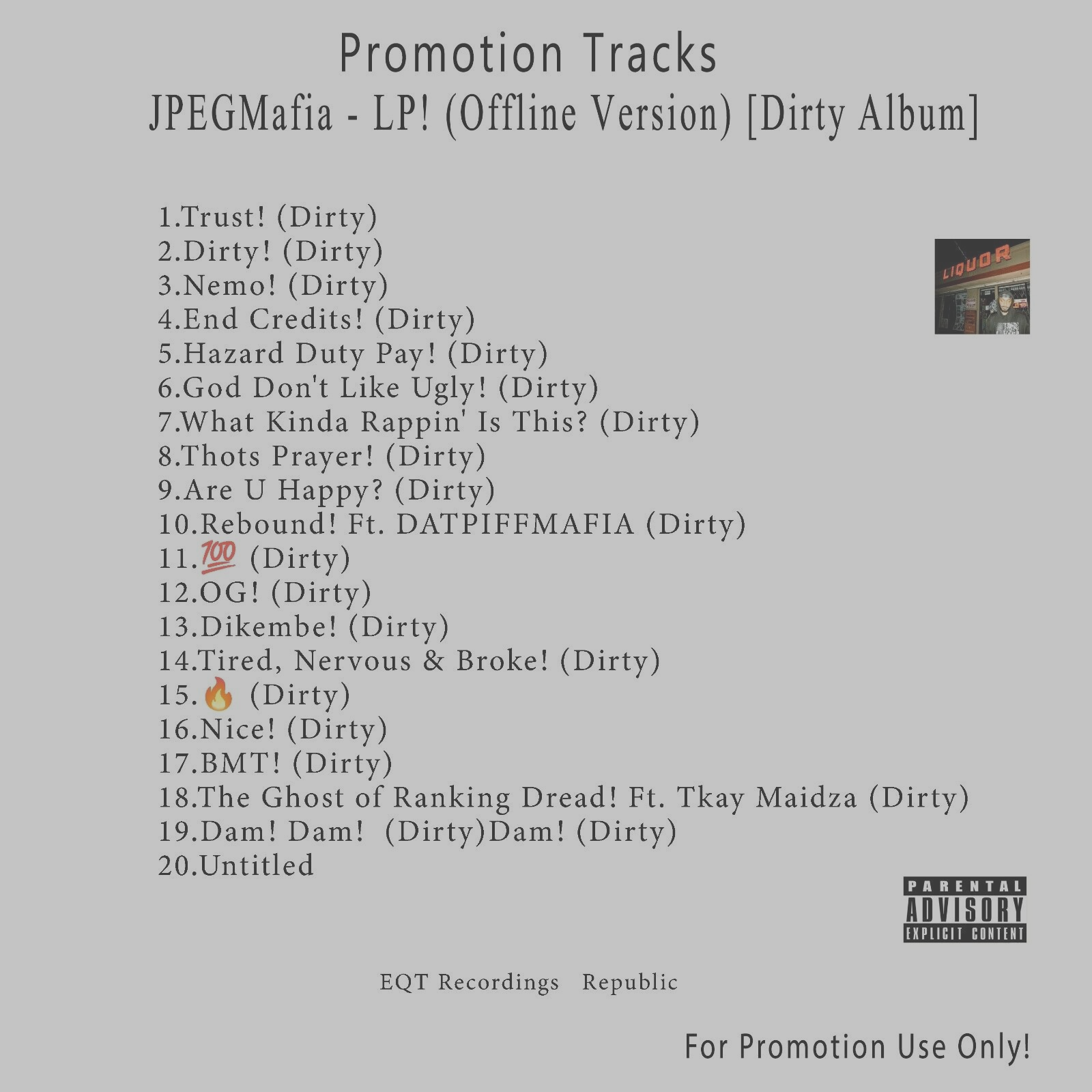 Rap/Hip-Hop.. White CD. JPEGMafia - LP! (Offline Version) [Dirty Album ...