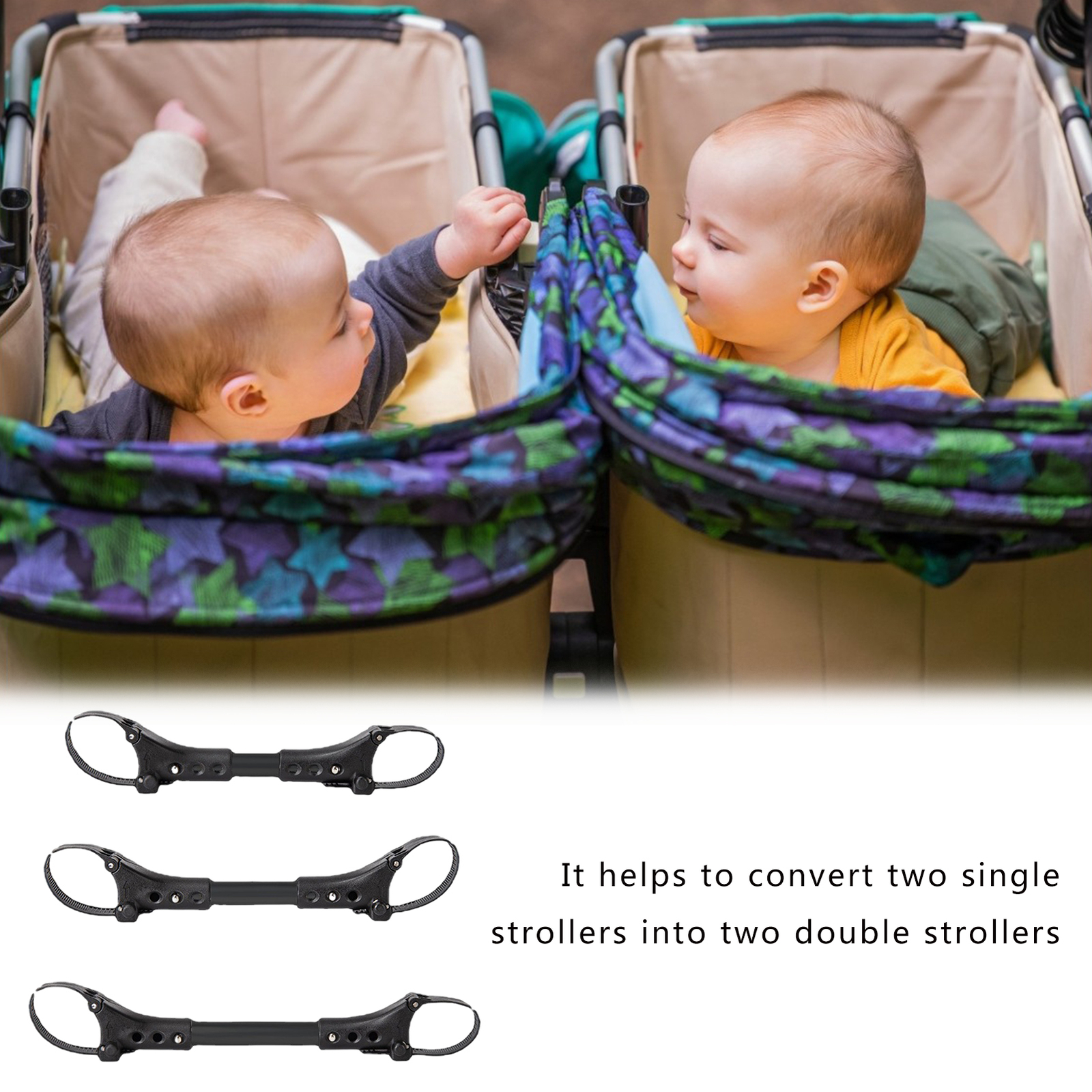 Twin Stroller Connectors For Convert Two Single Strollers Into A Doubl ...