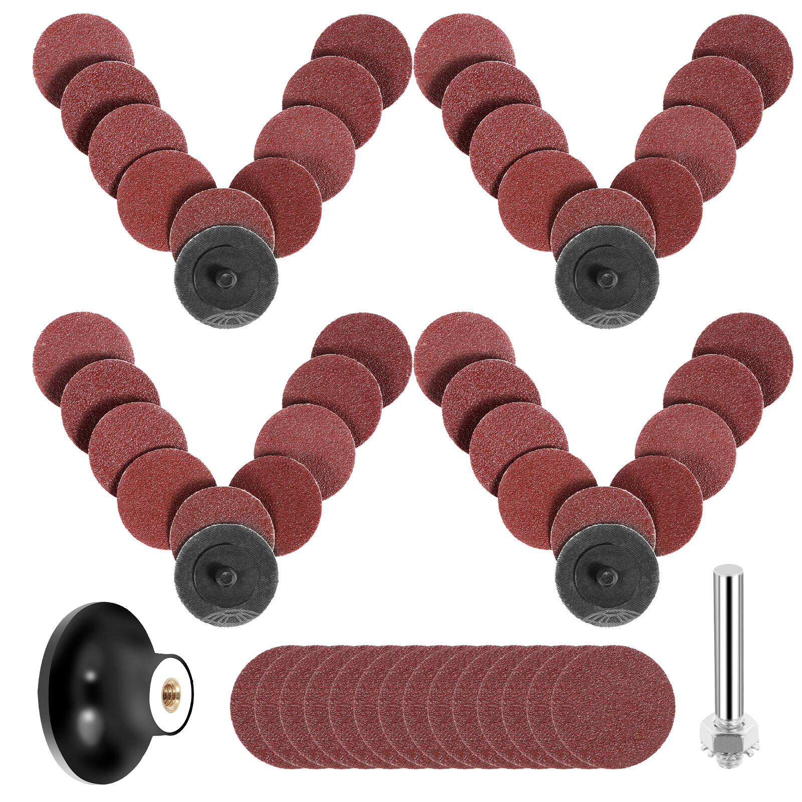 Round Sanding Discs Kit 2inch Reusable Sand Paper Set 60/80/120 Grit ...