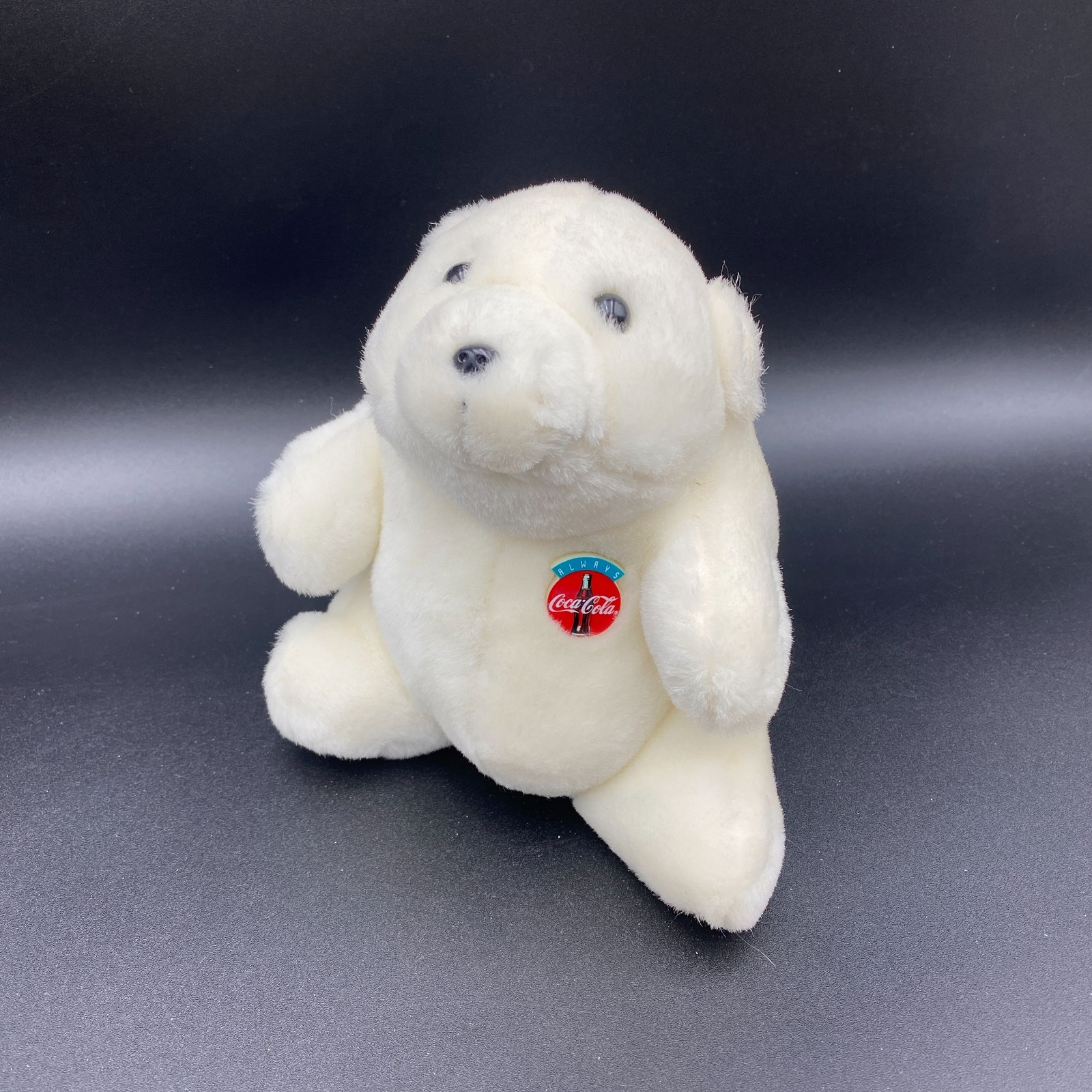 Vintage 1993 White Coca Cola Polar Bear Plush Stuffed Animal Toy 90s Americana