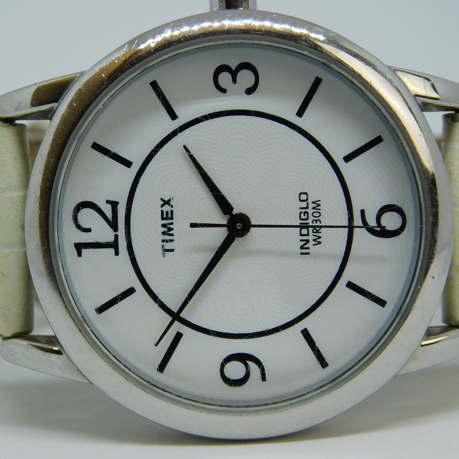 Timex Indiglo WR 30M Genuine Leather Quartz Analog Mens Watch New Battery | EBG