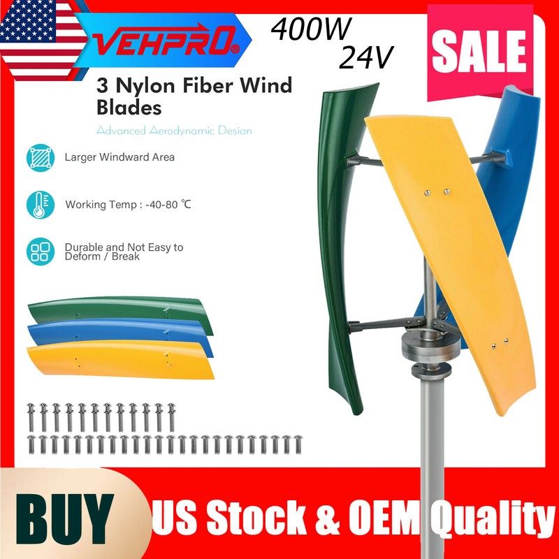Купить Ветряки Unbranded 400W Vertical Wind Power Turbine Generator ...