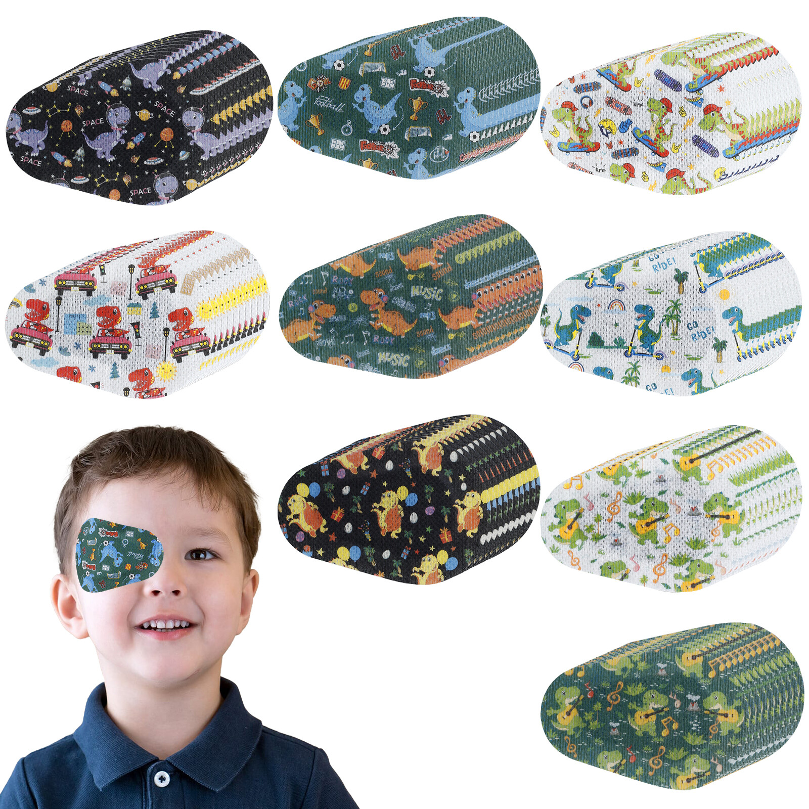 90Pcs Kids Eye Patches Set Light Blocking Eye Patches Reusable Children ...
