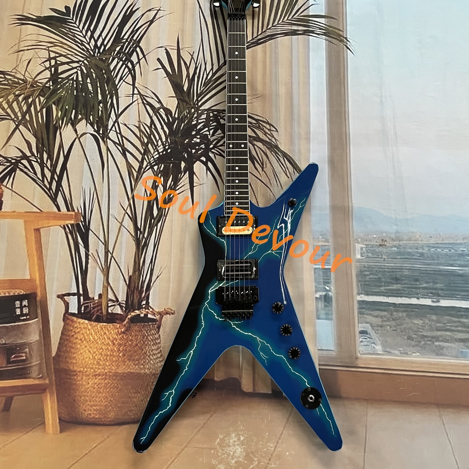 Купить Blue Lightning Bolt Dimebag Electric Guitar Dean from Hell (Электрогитары) заказать с ...