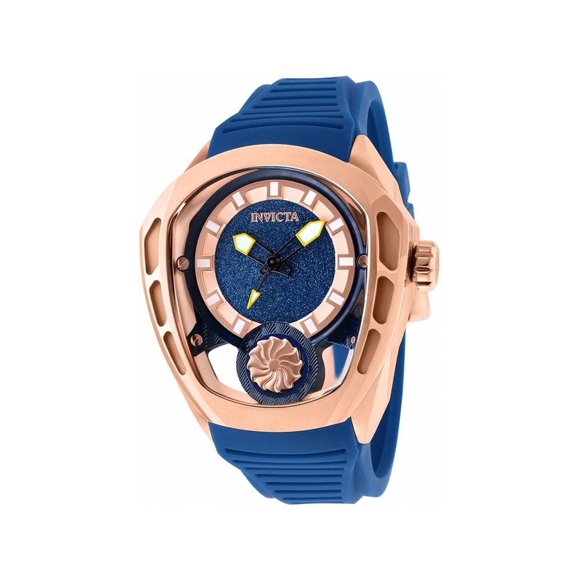 Invicta Men Watch Akula Automatic Rose Gold Tone and Blue Dial Strap 35444
