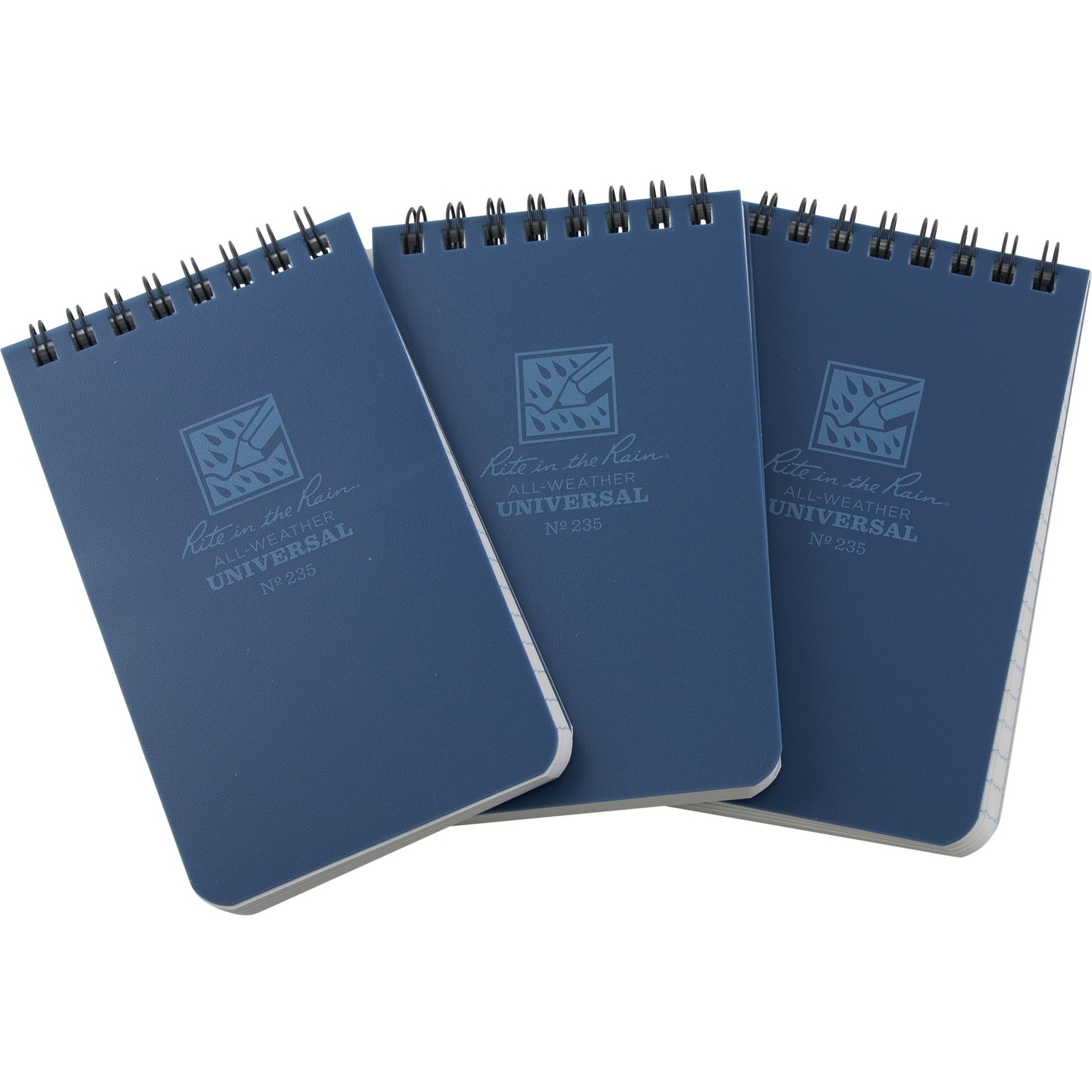 rite-in-the-rain-top-spiral-notebook-3-x-5-blue-all-weather-3-pack-632281023517-ebay