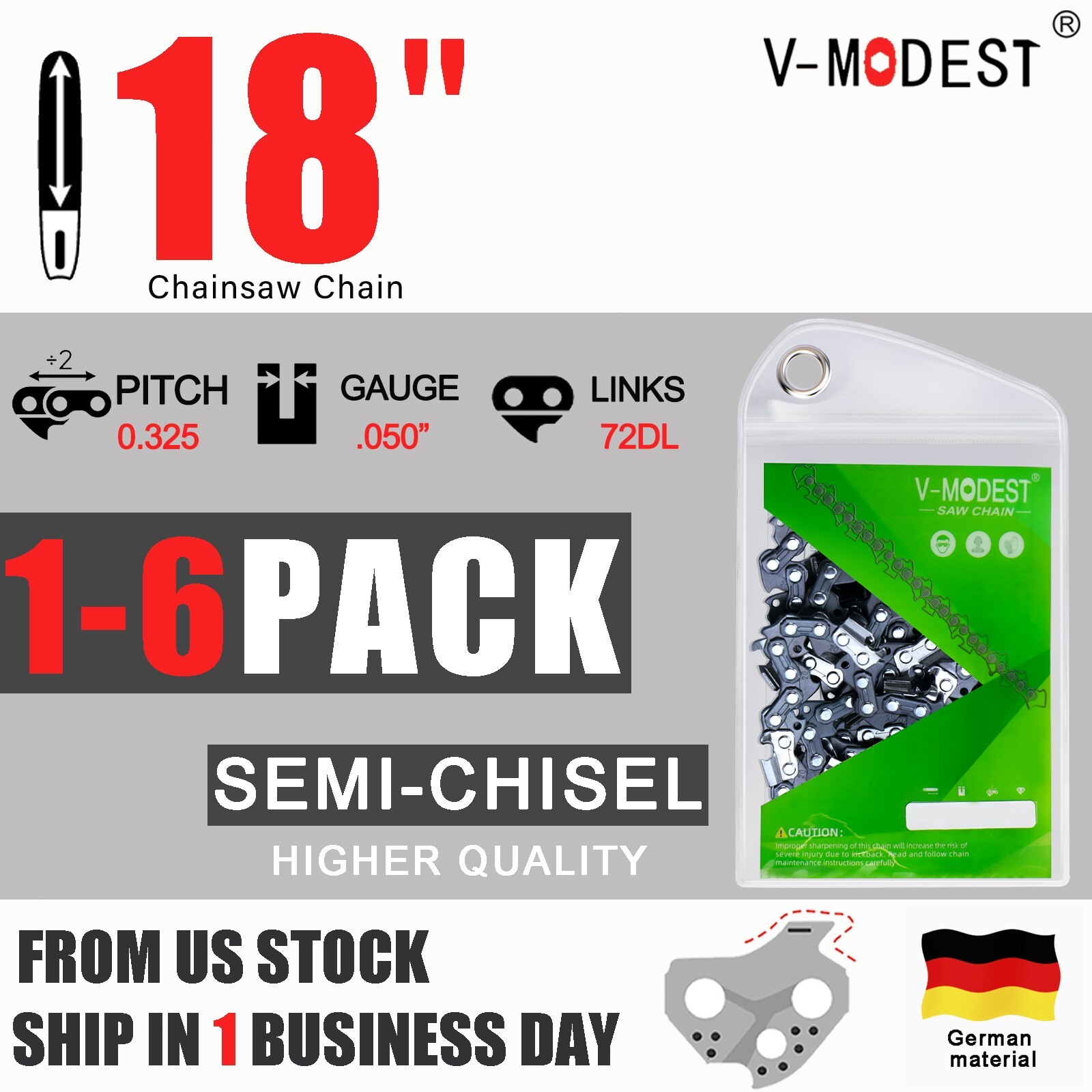 18'' Chainsaw Chain For Husqvarna X-CUT SP33G 440/455 Rancher 325'' .050 72DLのeBay公認海外通販｜セカイモン