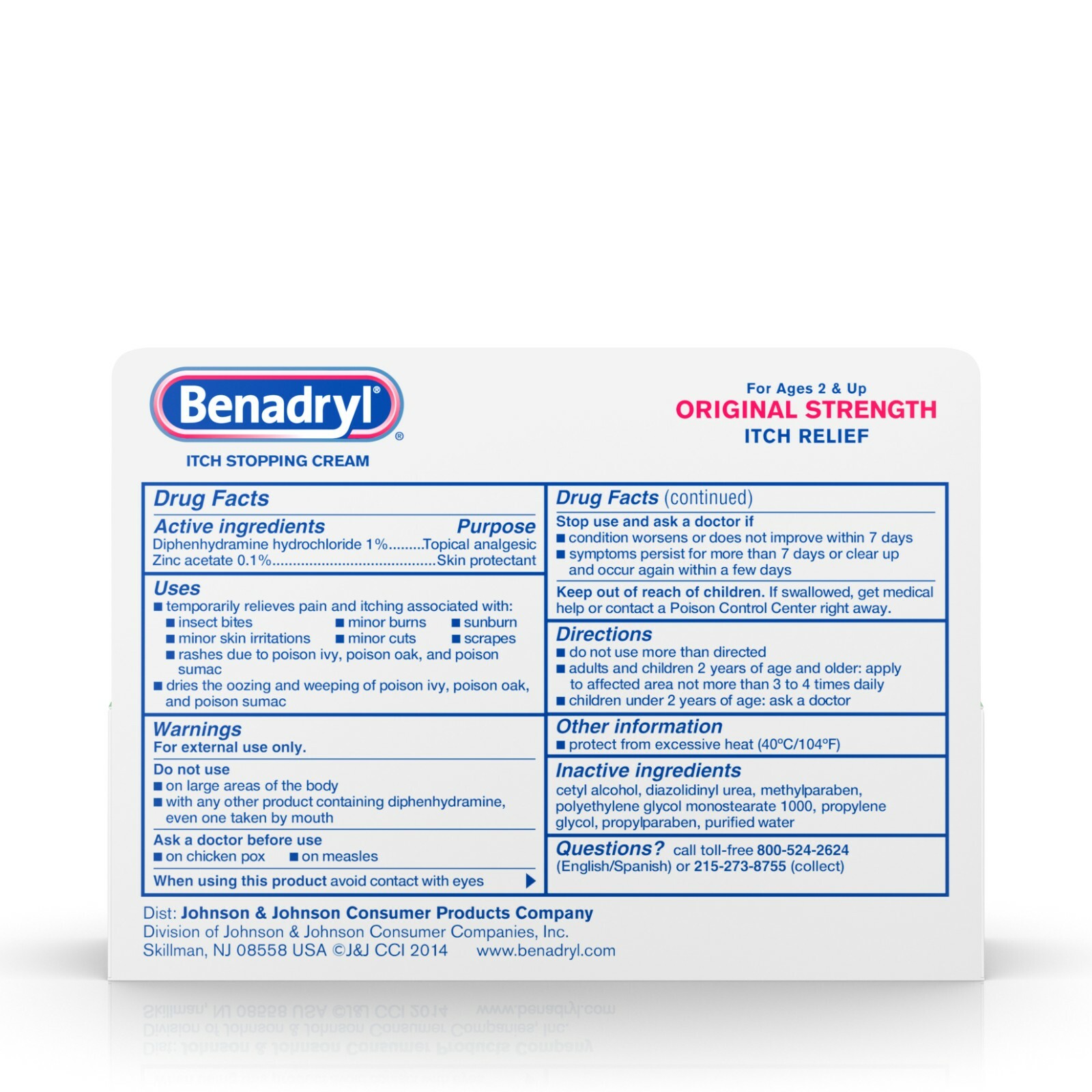 Купить Крем Benadryl Original Strength Itch Relief Cream, Topical ...