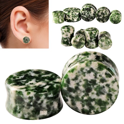 PAIR-Natural Stone Ear Plugs Ear Gauges Double Flares Flesh Tunnels ...
