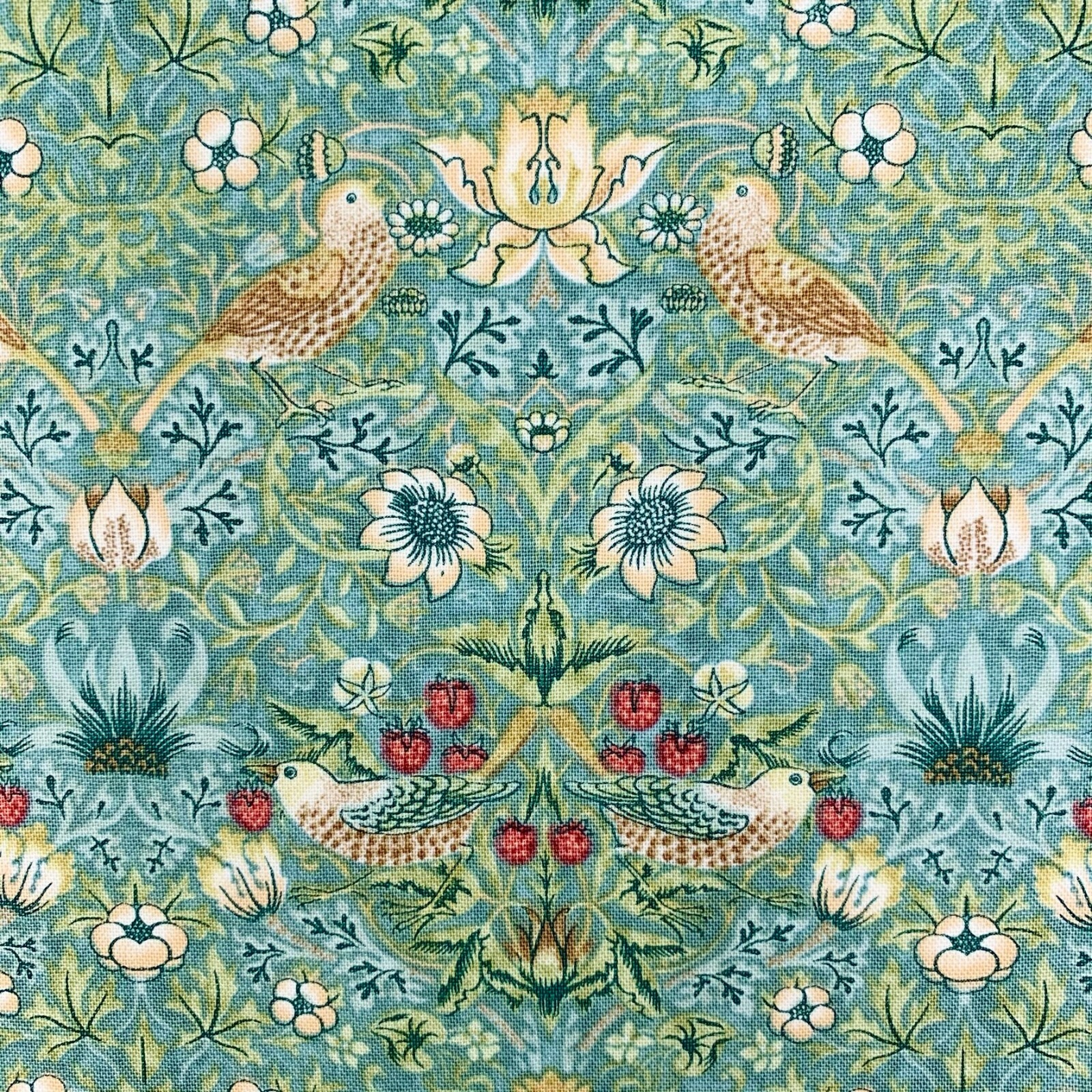William Morris Strawberry Thief mini fabric, Art Nouveau cotton, Morris ... William Morris Strawberry Thief mini fabric, Art Nouveau cotton, Morris ...
