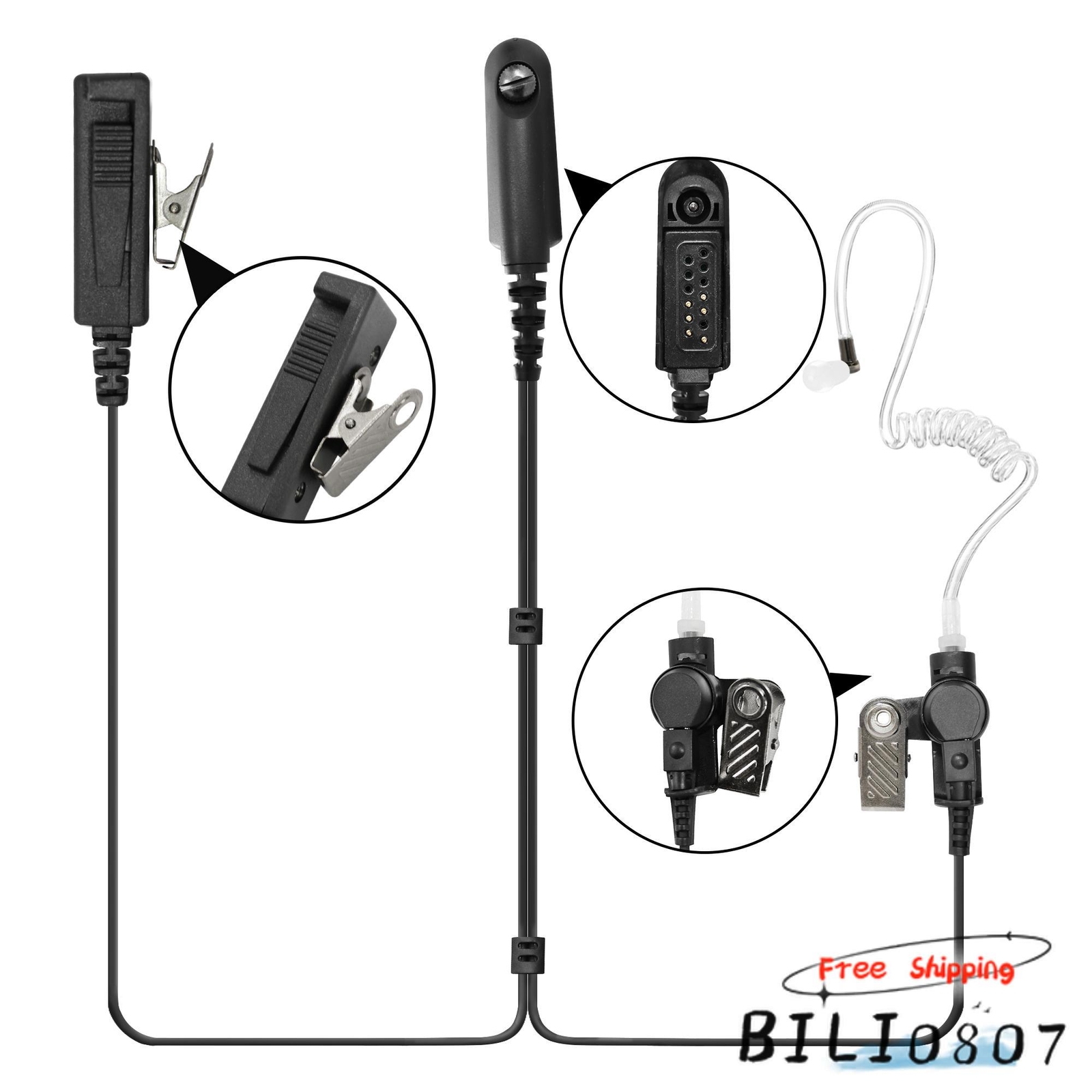 Surveillance Mic Earpiece Replacement for HT1250LS HT1250LS+ HT1550