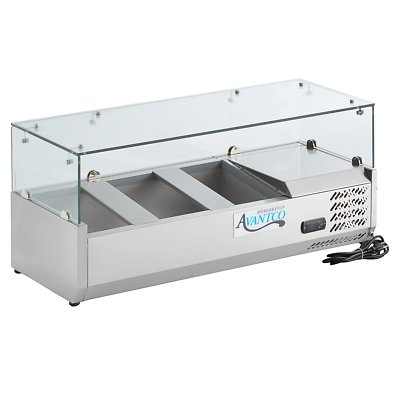 40" Countertop Refrigerated Prep Rail with Sneeze Guard