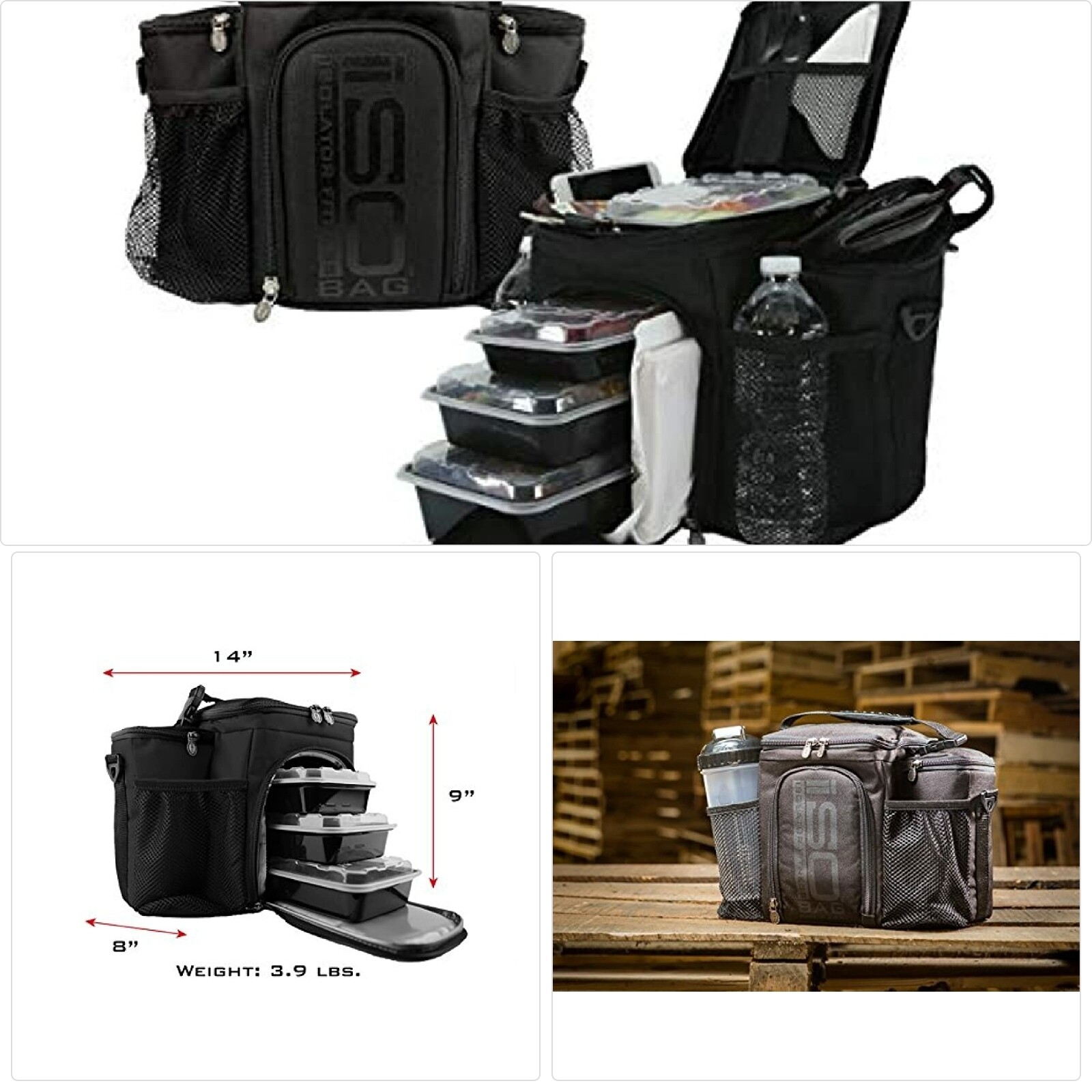 3 Meal Prep Lunch ISO Bag Container Insulated