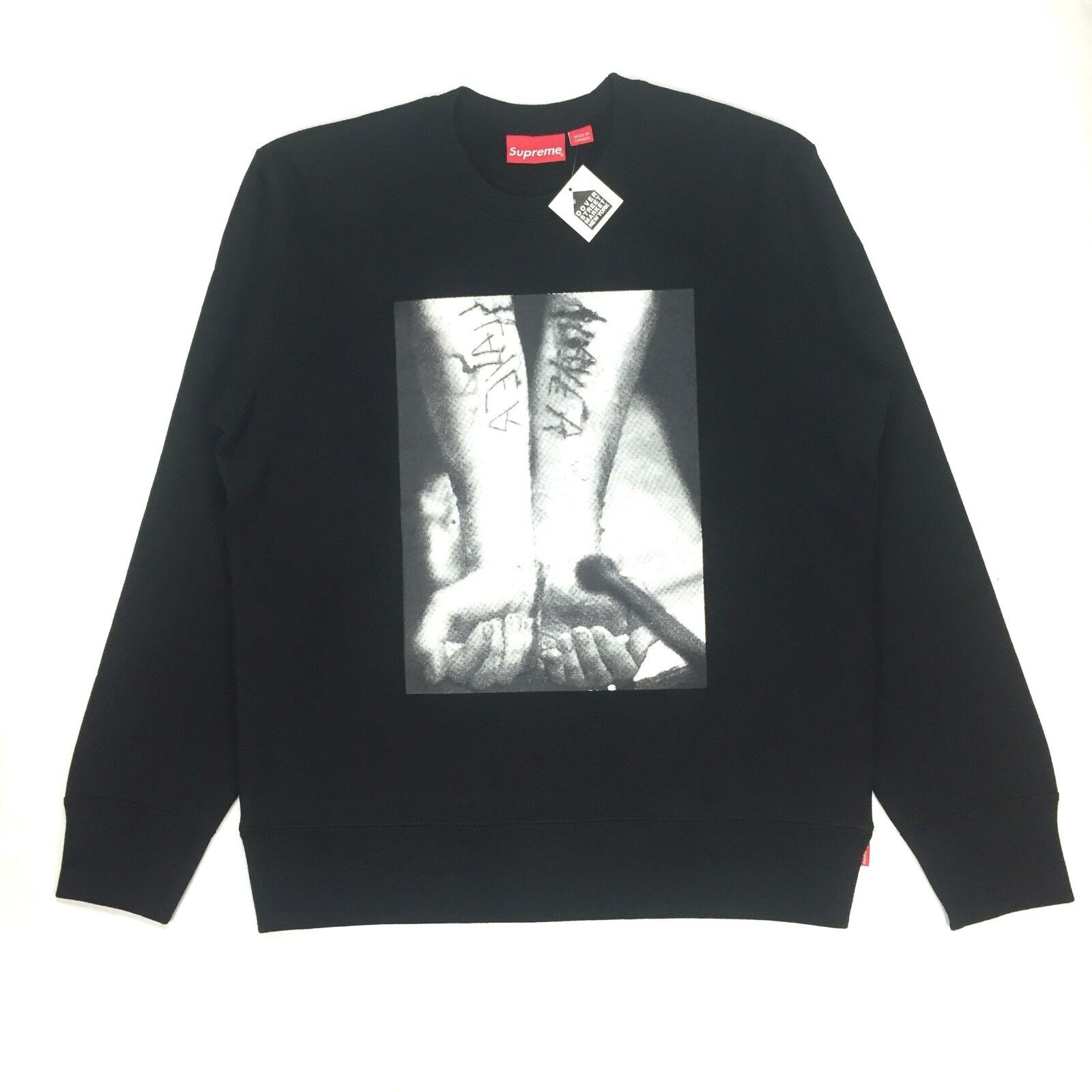 NWT Supreme x Slayer Mens Black Cutter Photo Print Crewneck NWT Supreme x Slayer Mens Black Cutter Photo Print Crewneck