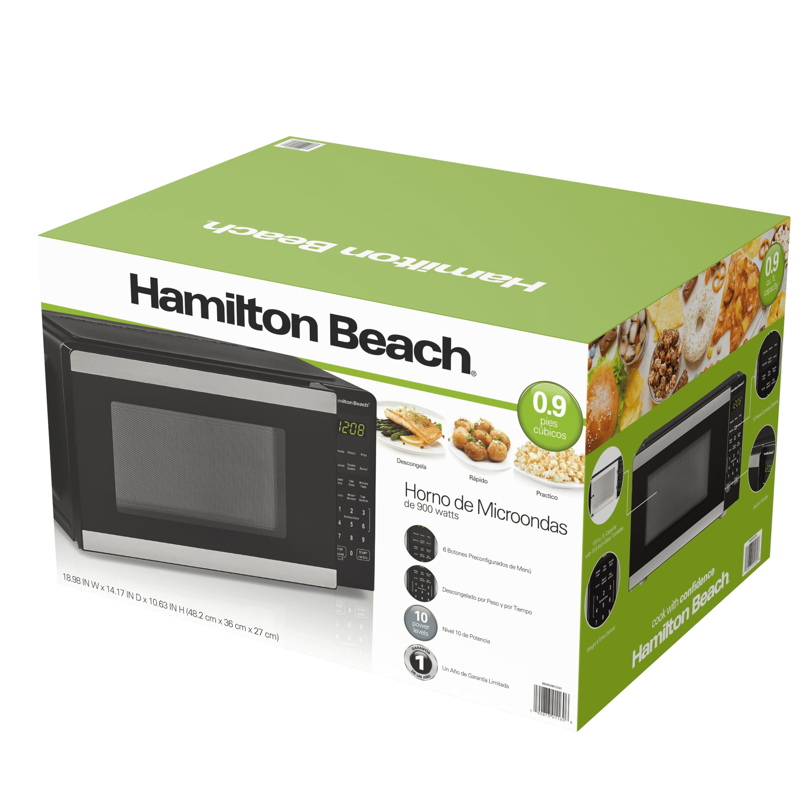 Hamilton Beach 0.9 Cu ft Countertop Microwave Oven, 900 Watts | Pricetronic