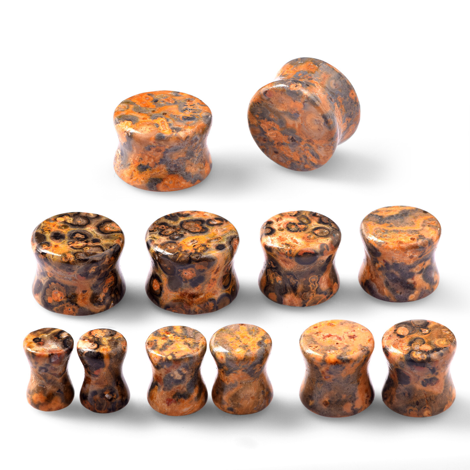 Natural Stone Ear Plugs Ear Gauges Double Flares Flesh Tunnels Saddle ...