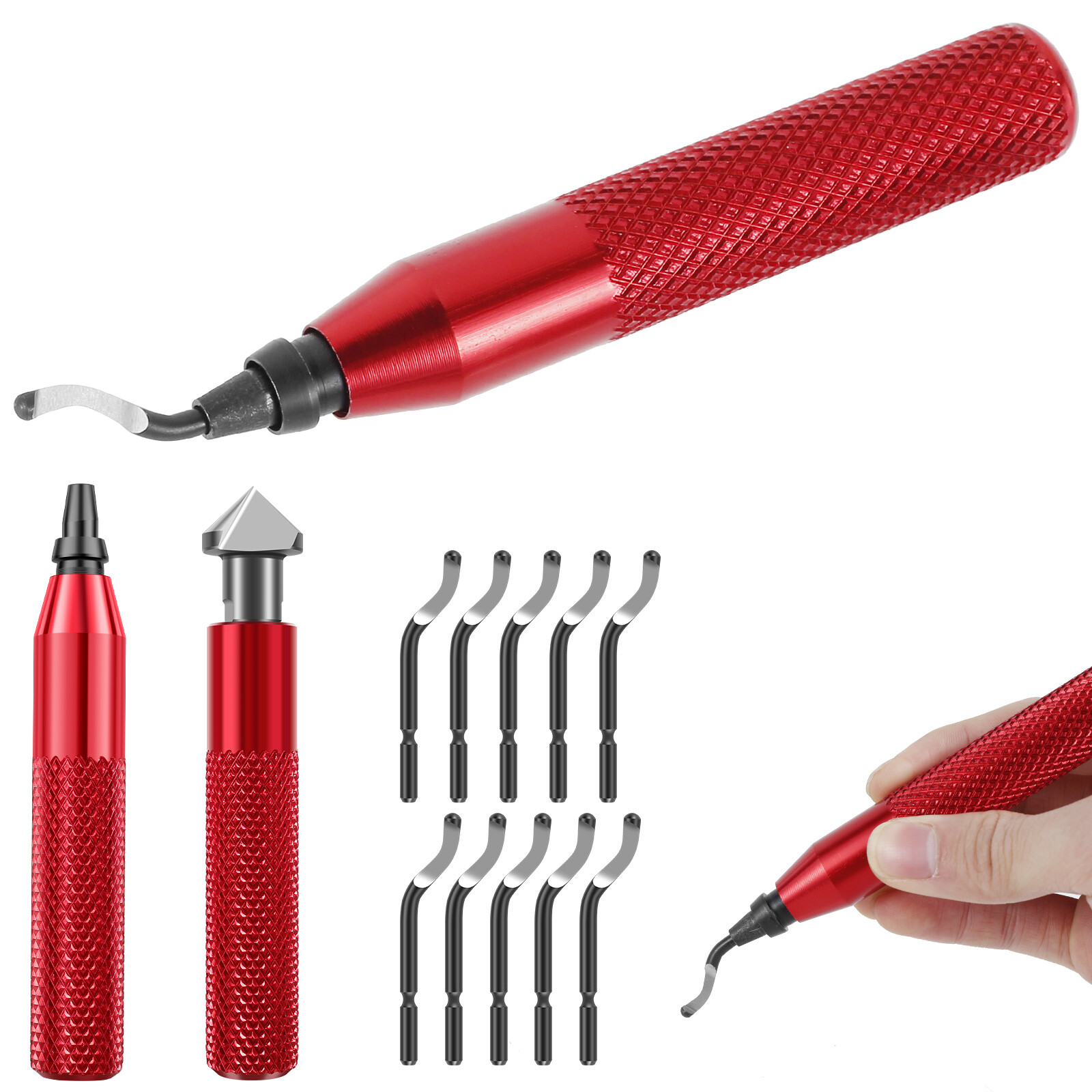 Deburring Tool with Countersink Hand Reamers and 10 Extra Blades ...