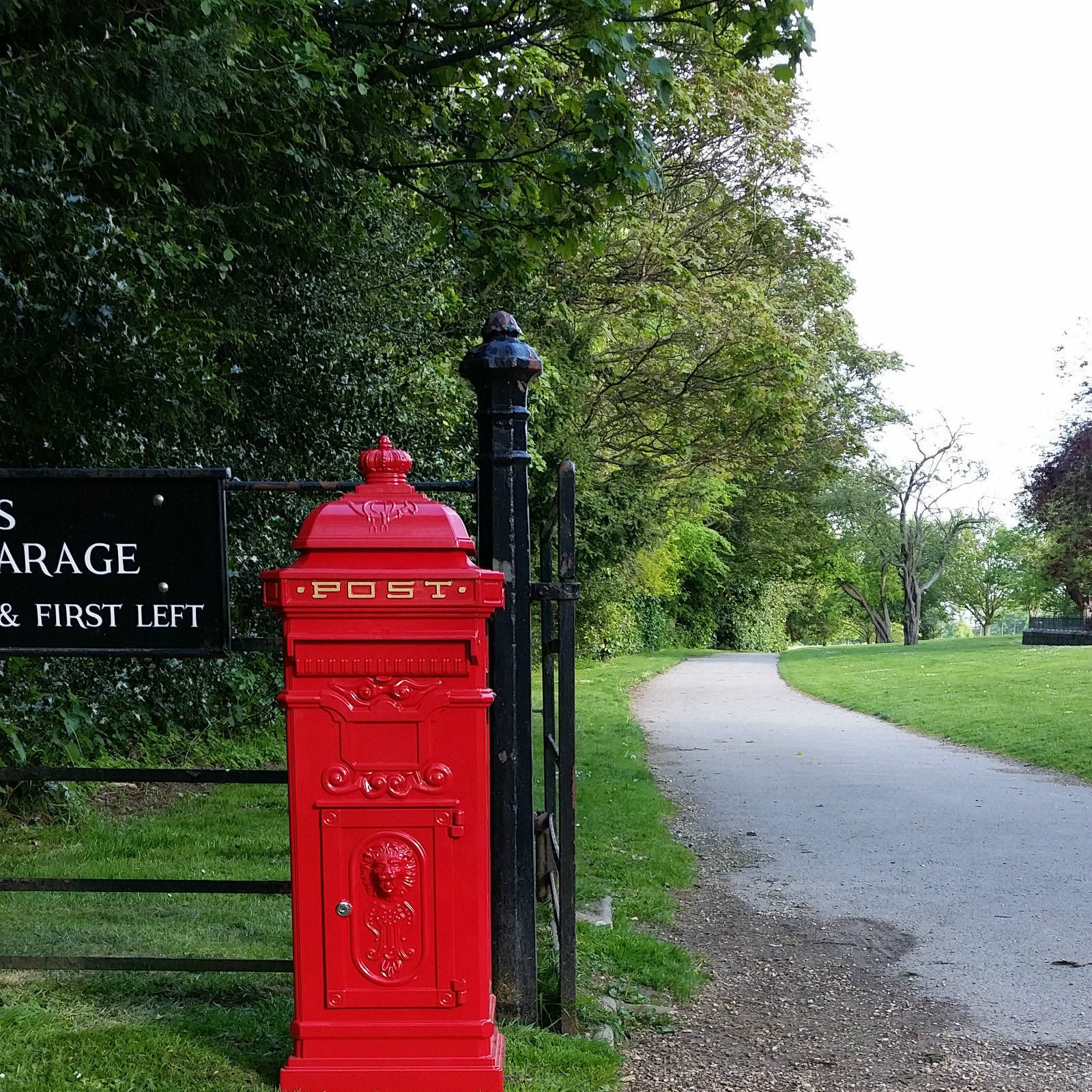 Large Cast Aluminium Royal Red Pillar Mail Post box, Letter Box ...
