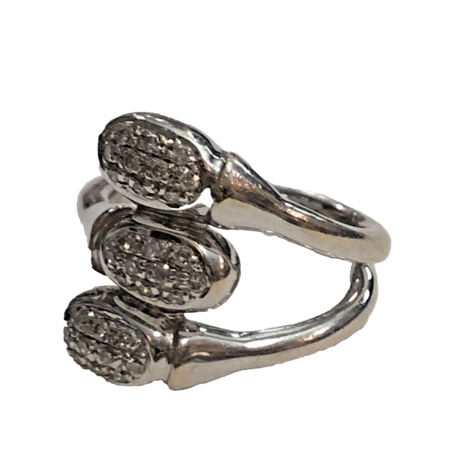 Chimento 18K White Gold & Diamonds Ring # 408 VI-750 Made In Chimento 18K White Gold & Diamonds Ring # 408 VI-750 Made In