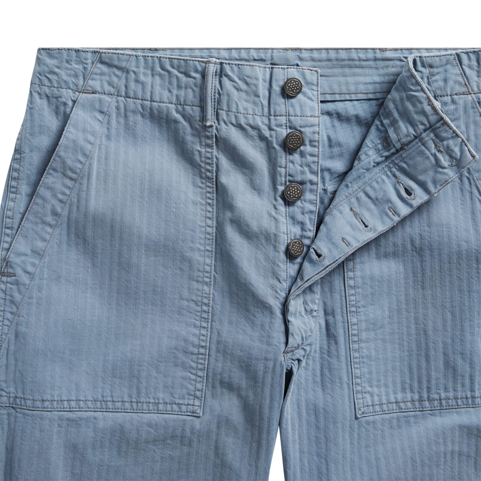 Pre-owned Rrl Polo Ralph Lauren Double Rl Indigo Blue Japanese Herringbone Hbt Pants $340 | ModeSens