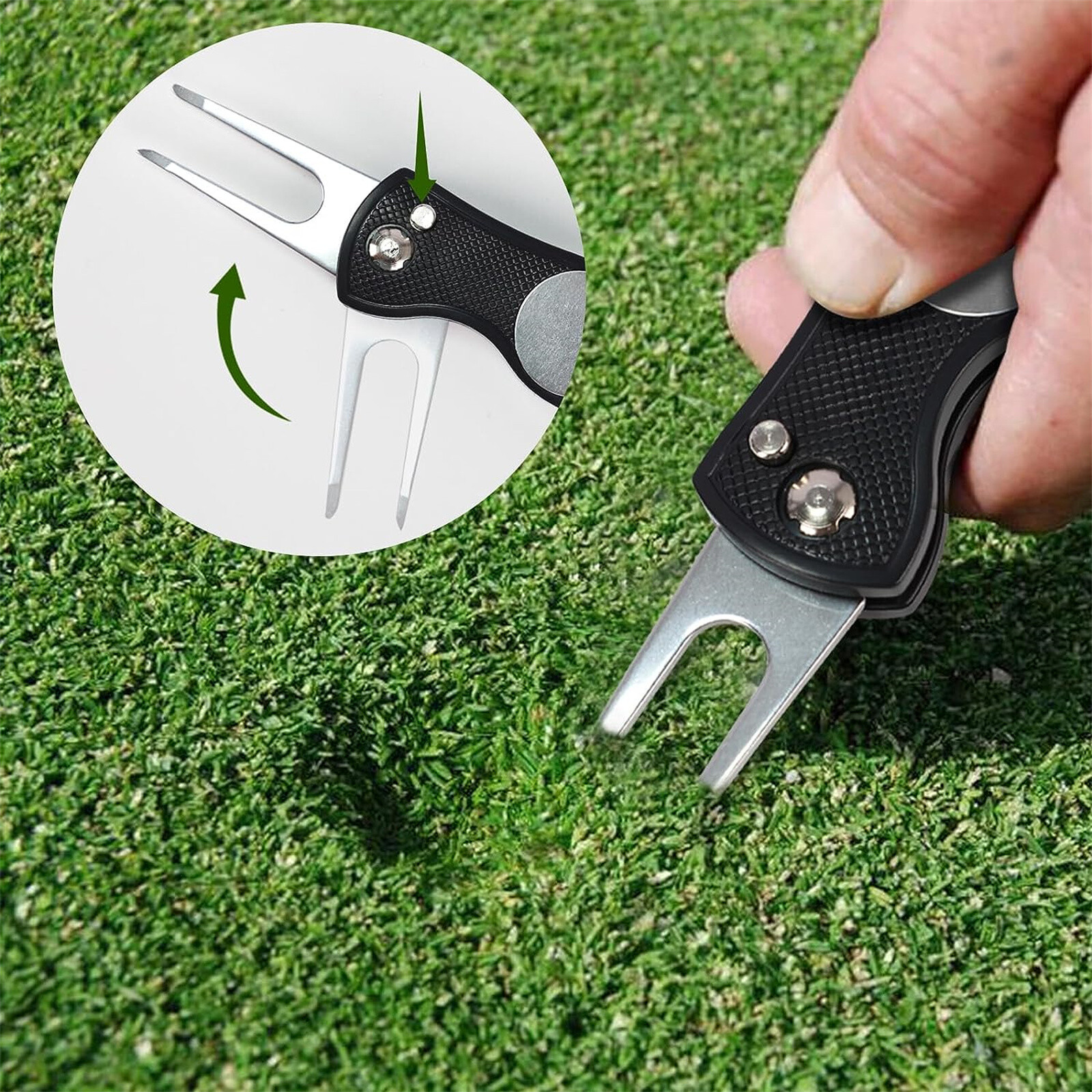 2X Golf Divot Repair Tool Ball Marker Repairer Pitch Magnetic Mark ...