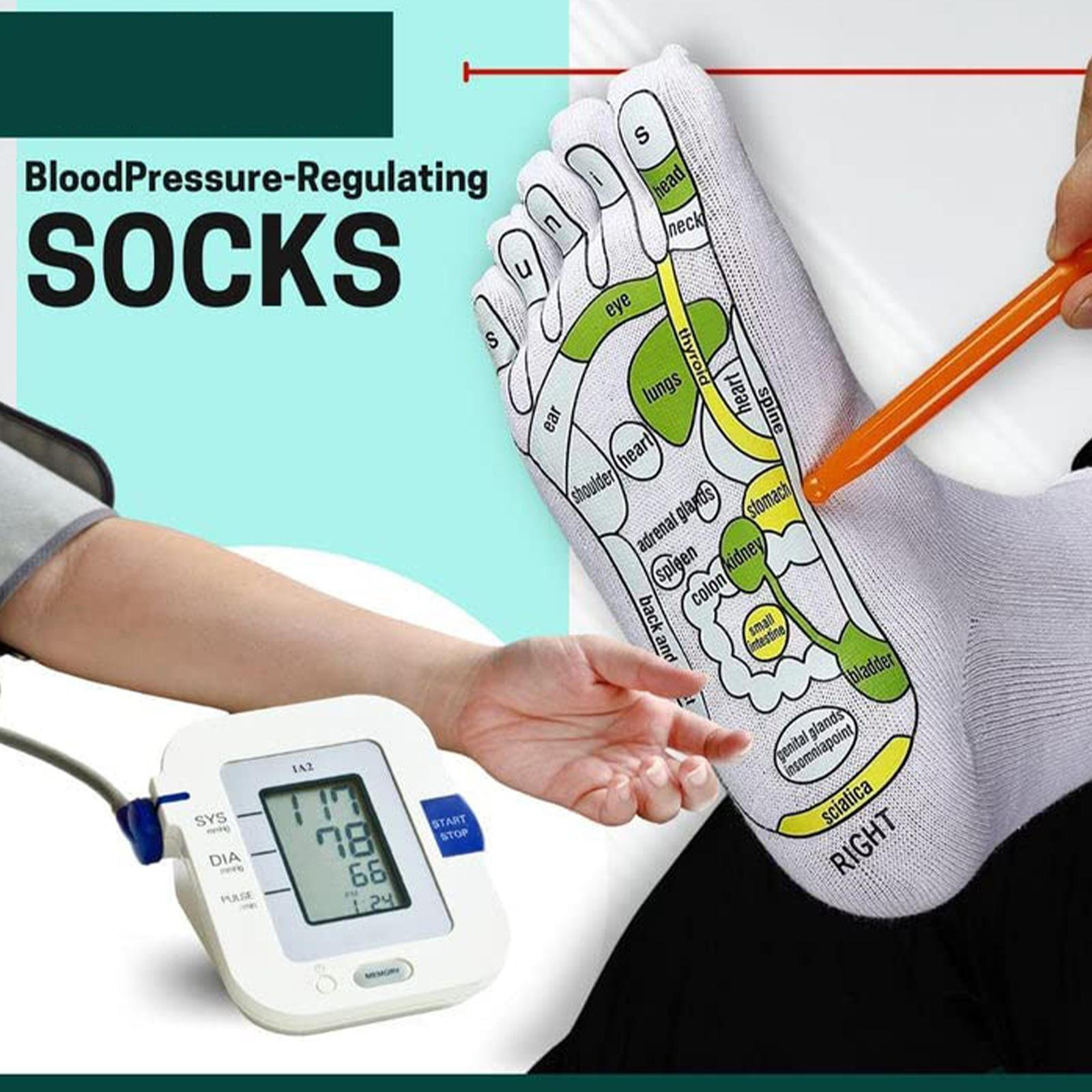 Feet Massager Socks With Massage Stick Acupressure Reflexology Foot ...