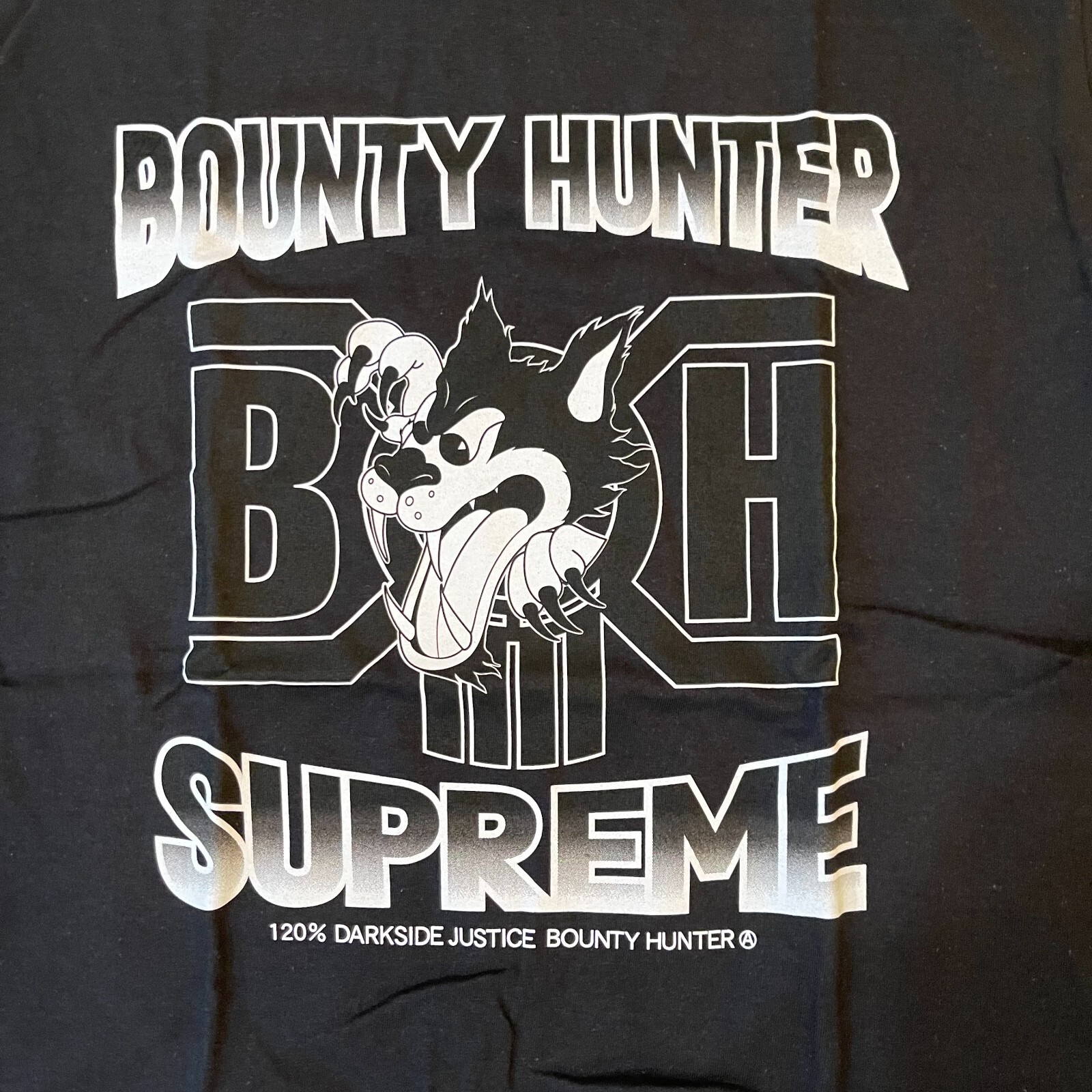 New Supreme x Bounty Hunter Wolf Tee T-Shirt Black Fall New Supreme x Bounty Hunter Wolf Tee T-Shirt Black Fall