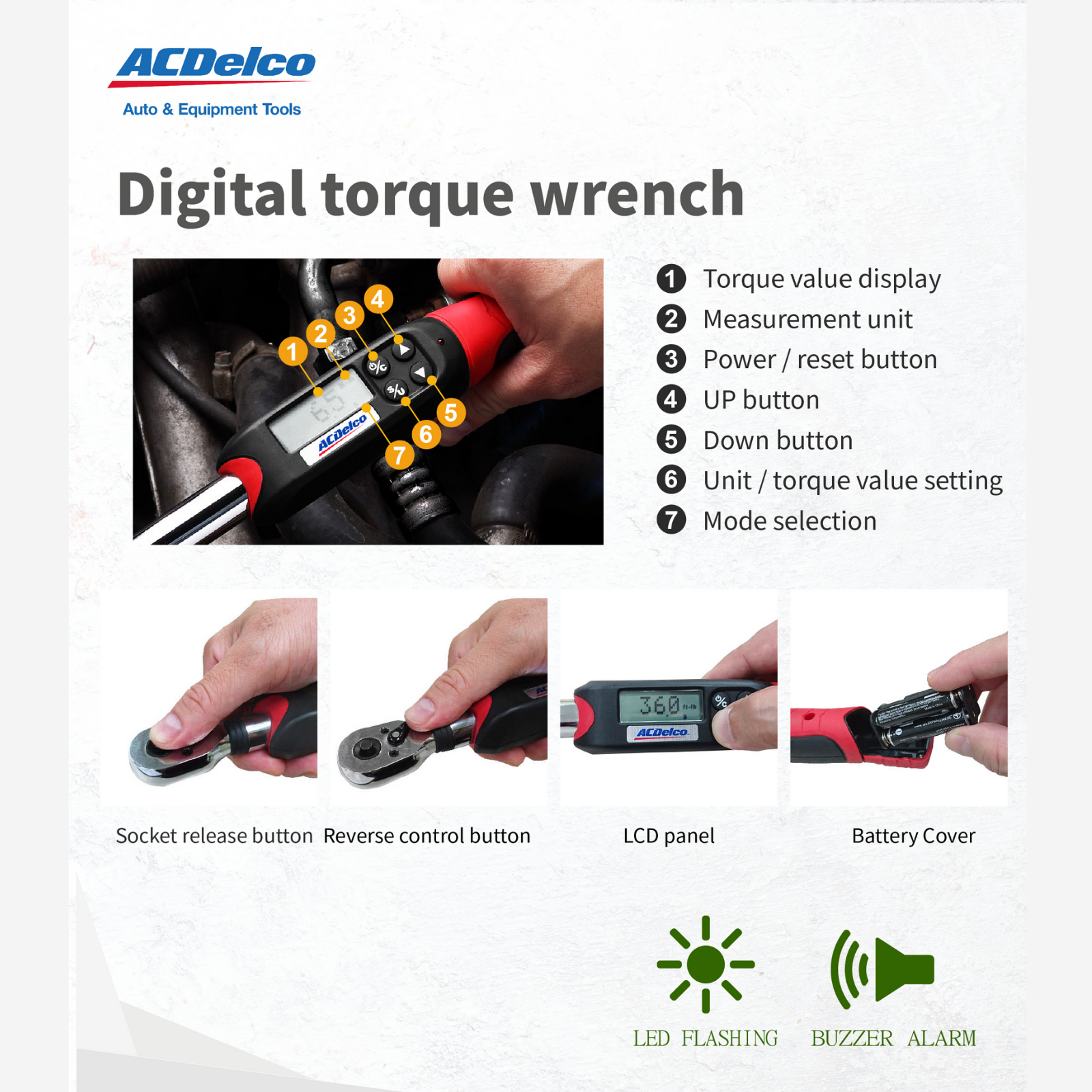 ACDelco ARM601 4 1 2 14.8 to 147.5 ft lbs. Heavy Duty Digital Torque Wrench 133352911757 eBay Megazakaz