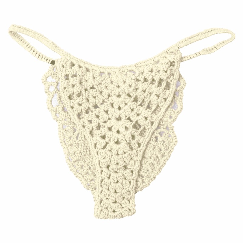 Mens Crocheted G-String Hollow Underwear T-Back Briefs Thong Underpants ...