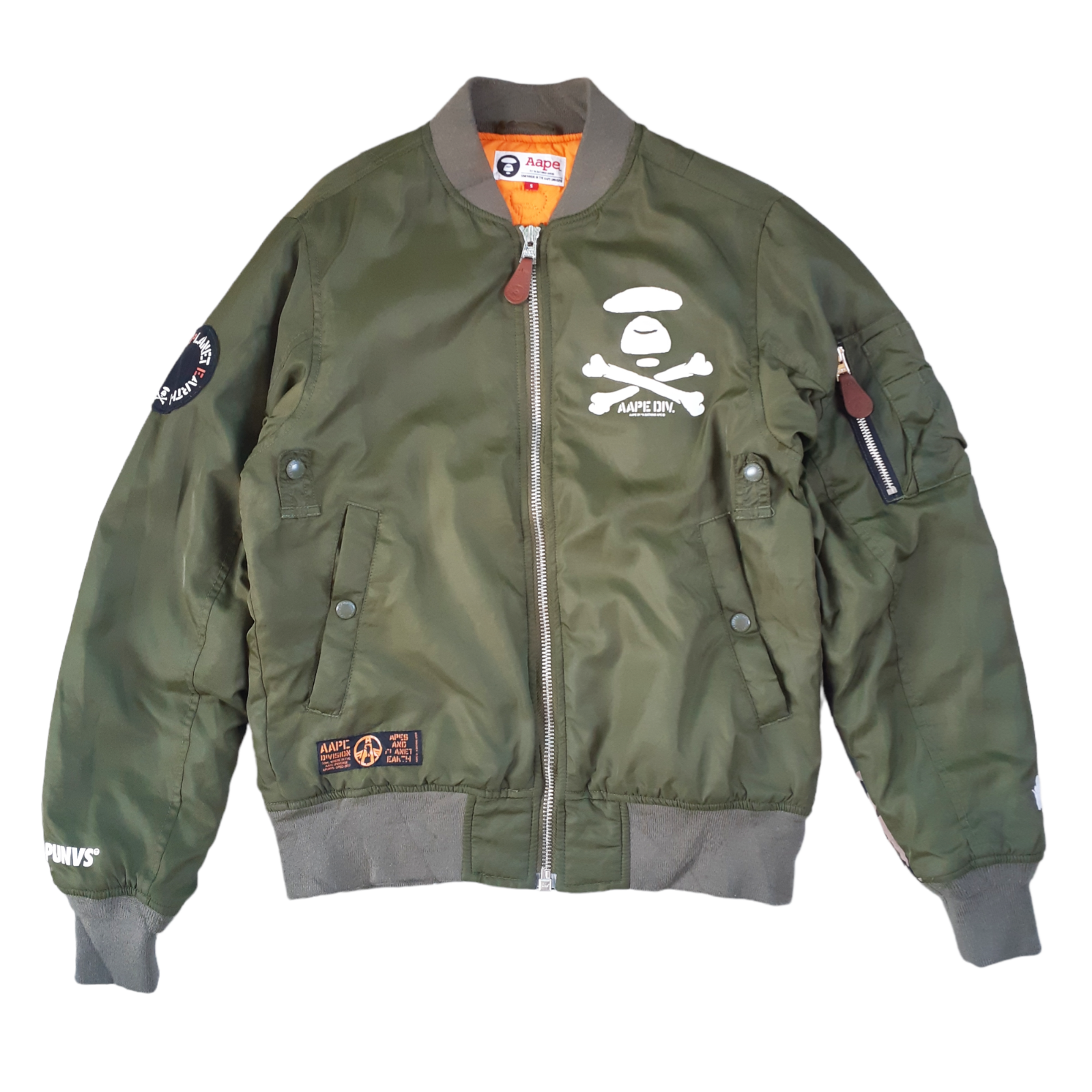 AAPE by A Bathing Ape Bomber Jacket MA-1 Camo Sleeve size AAPE by A Bathing Ape Bomber Jacket MA-1 Camo Sleeve size
