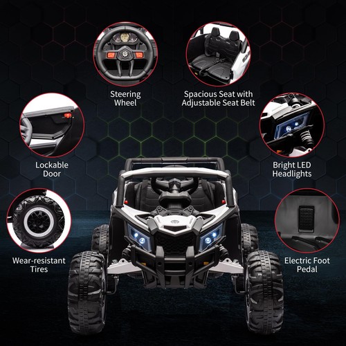 24V Power Wheels Electric Ride on UTV Car Toys Gift for Kids with Remo ...